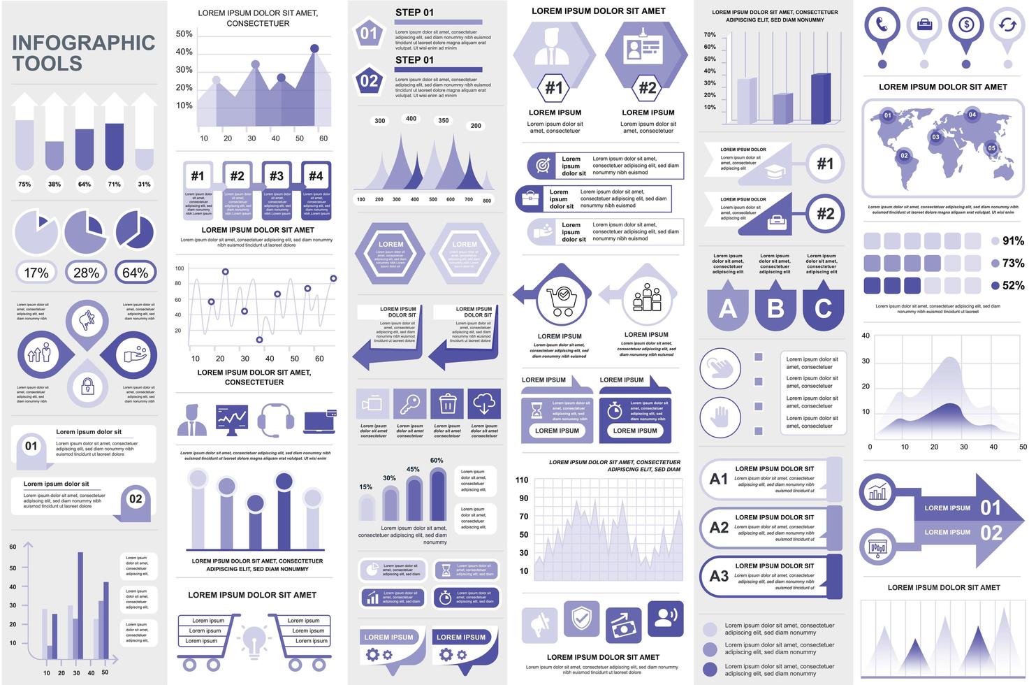 Infographic Elements Data Visualization Vector Design Template 3417685