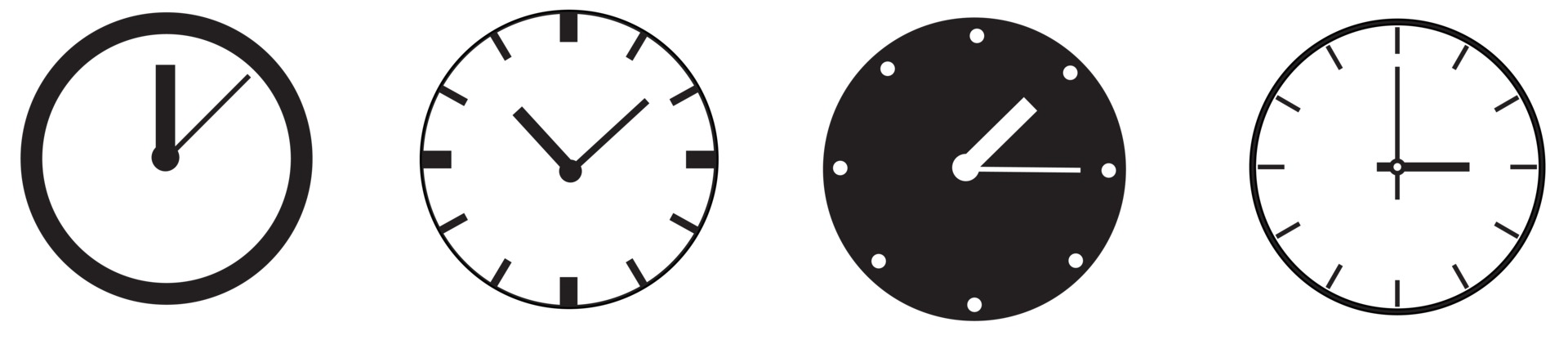 Time, Clock Vector Icons Set 3419033 Vector Art at Vecteezy