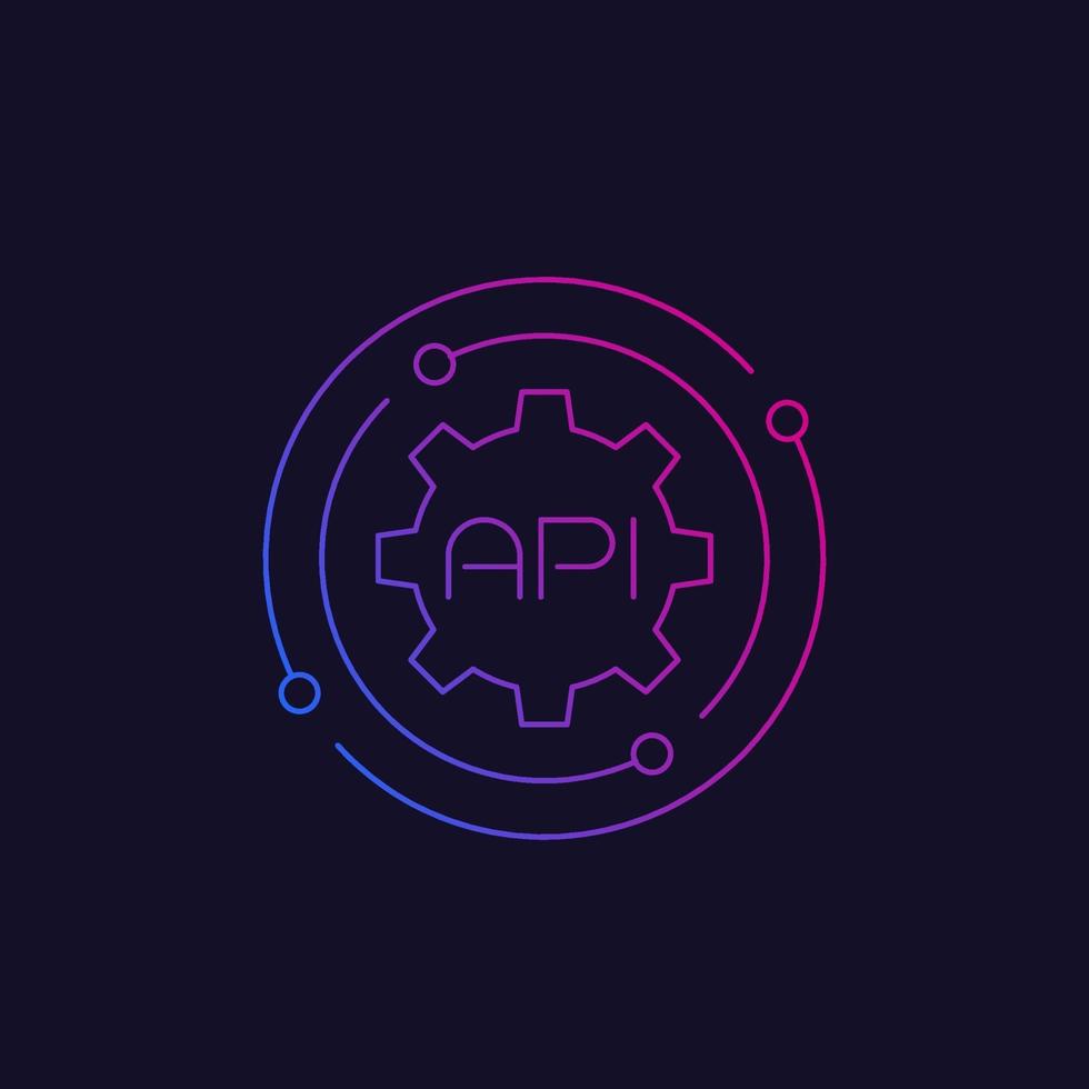API, software integration, line icon 3420230 Vector Art at Vecteezy