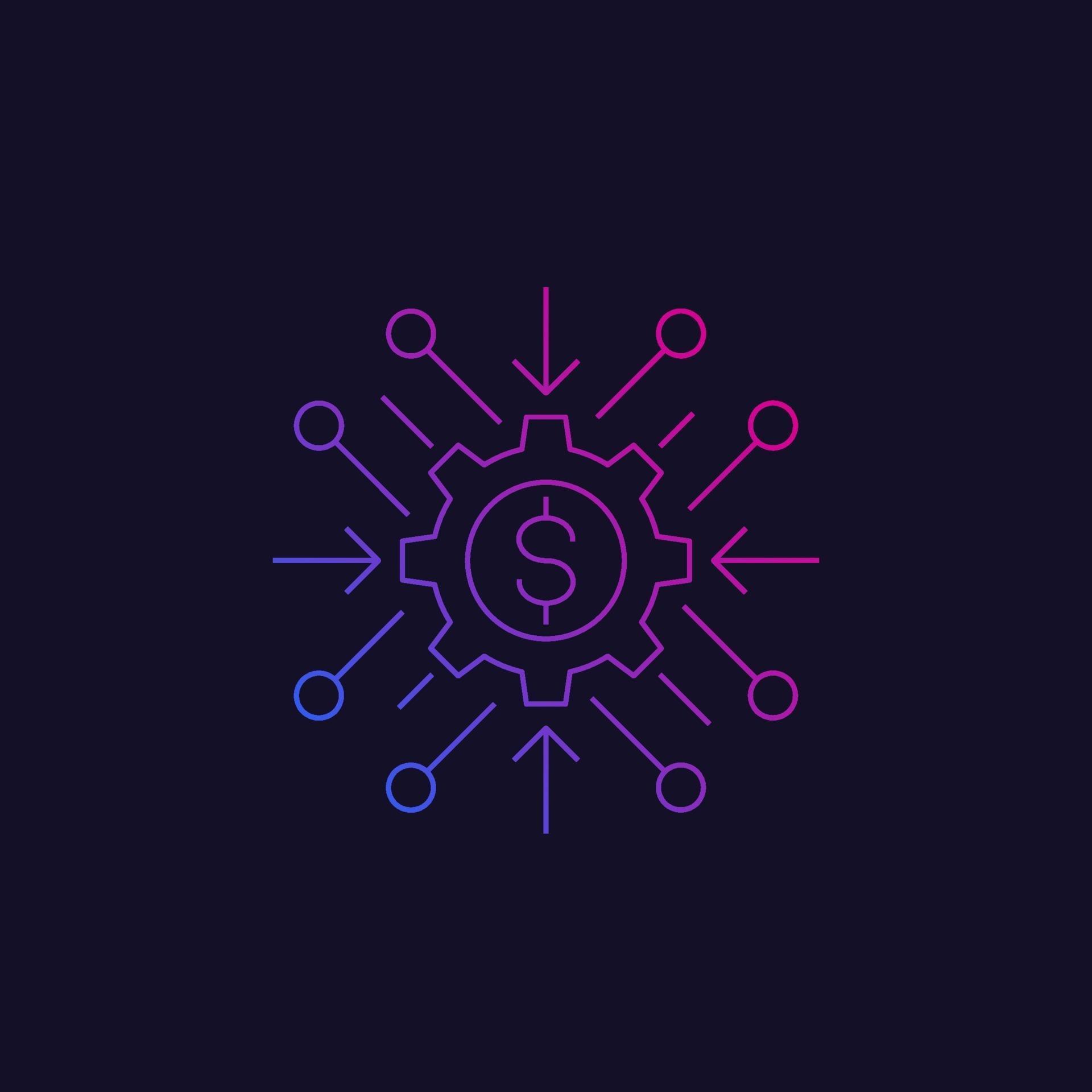 Cost Optimization Efficiency Icon Linear Vector With Trendy Gradient