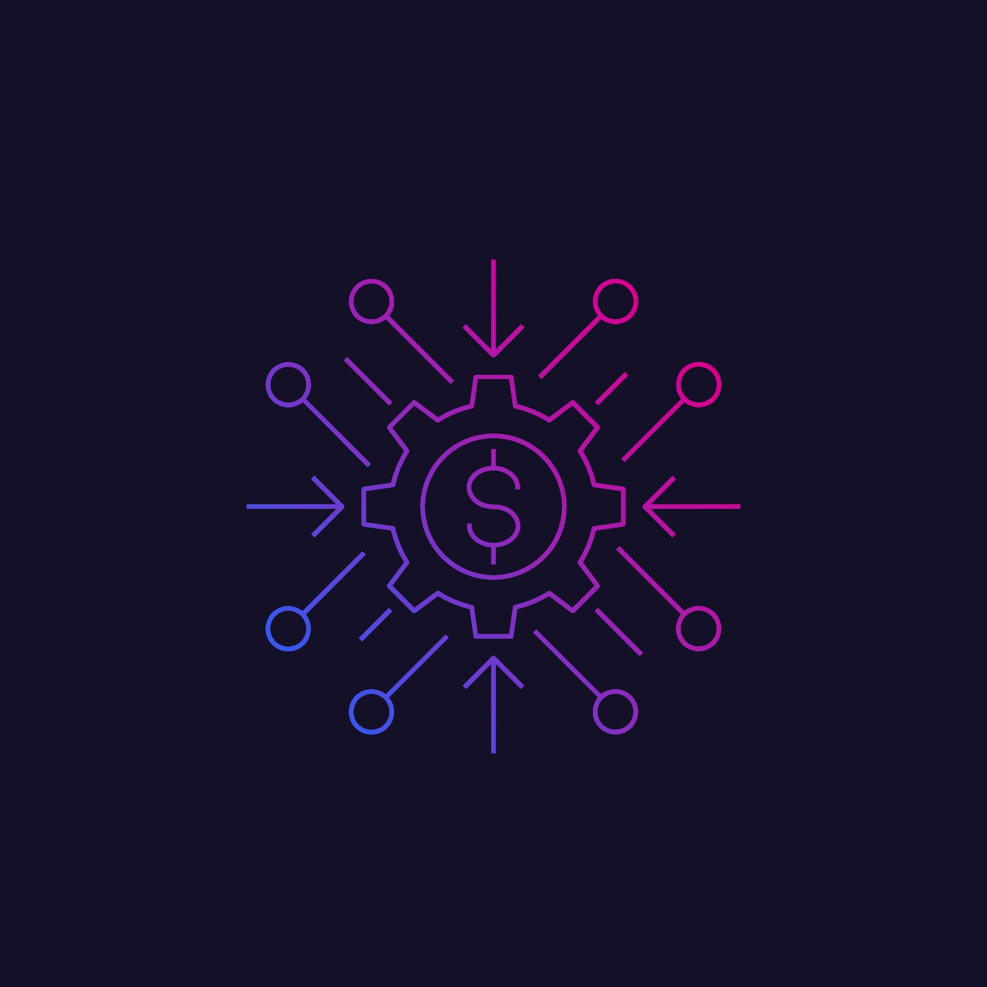 Cost Optimization Efficiency Icon Linear Vector With Trendy Gradient