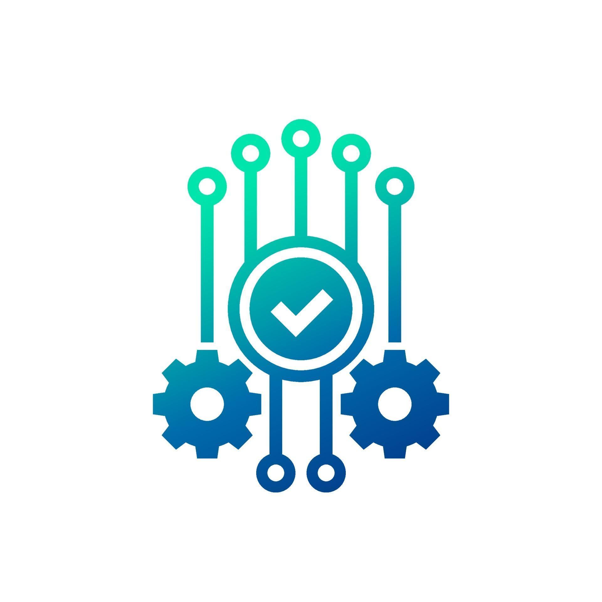 automation and optimization icon with checkmark and gears 3420341 ...