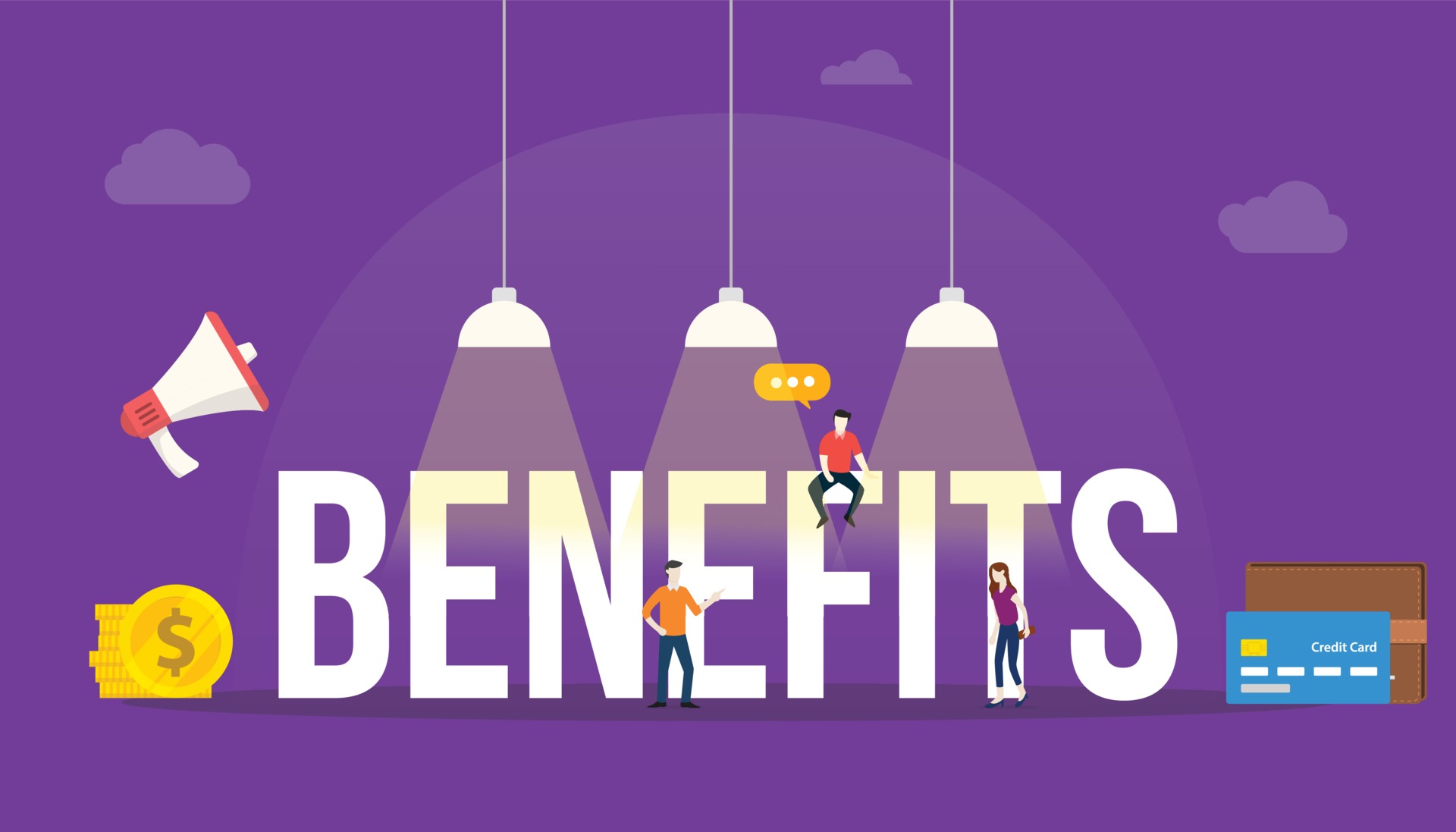Benefits Big Word Or Text With Team People And Money Cash 3421160 benefits-big-word-or-text-with-team-people-and-money-cash-3421160