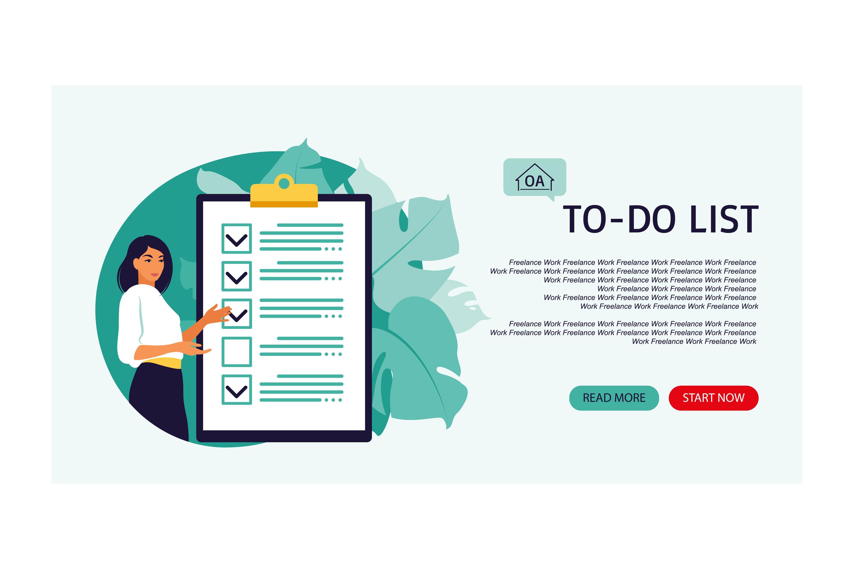 Checklist, to-do list. Landing page. List or notepad concept. 3421739 ...