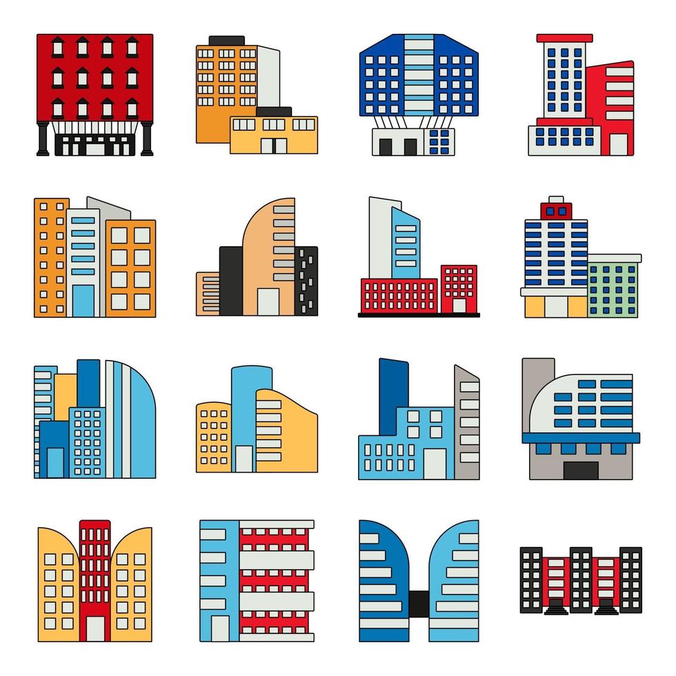 Pack of Architecture Flat Icons 3421841 Vector Art at Vecteezy