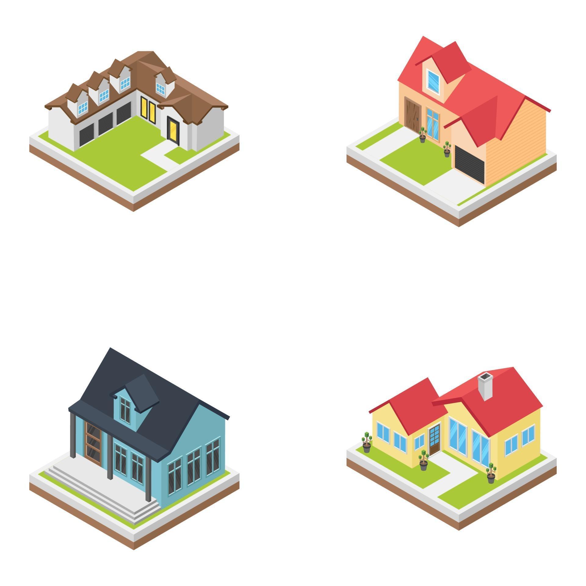 Trendy Houses Buildings 3421898 Vector Art at Vecteezy