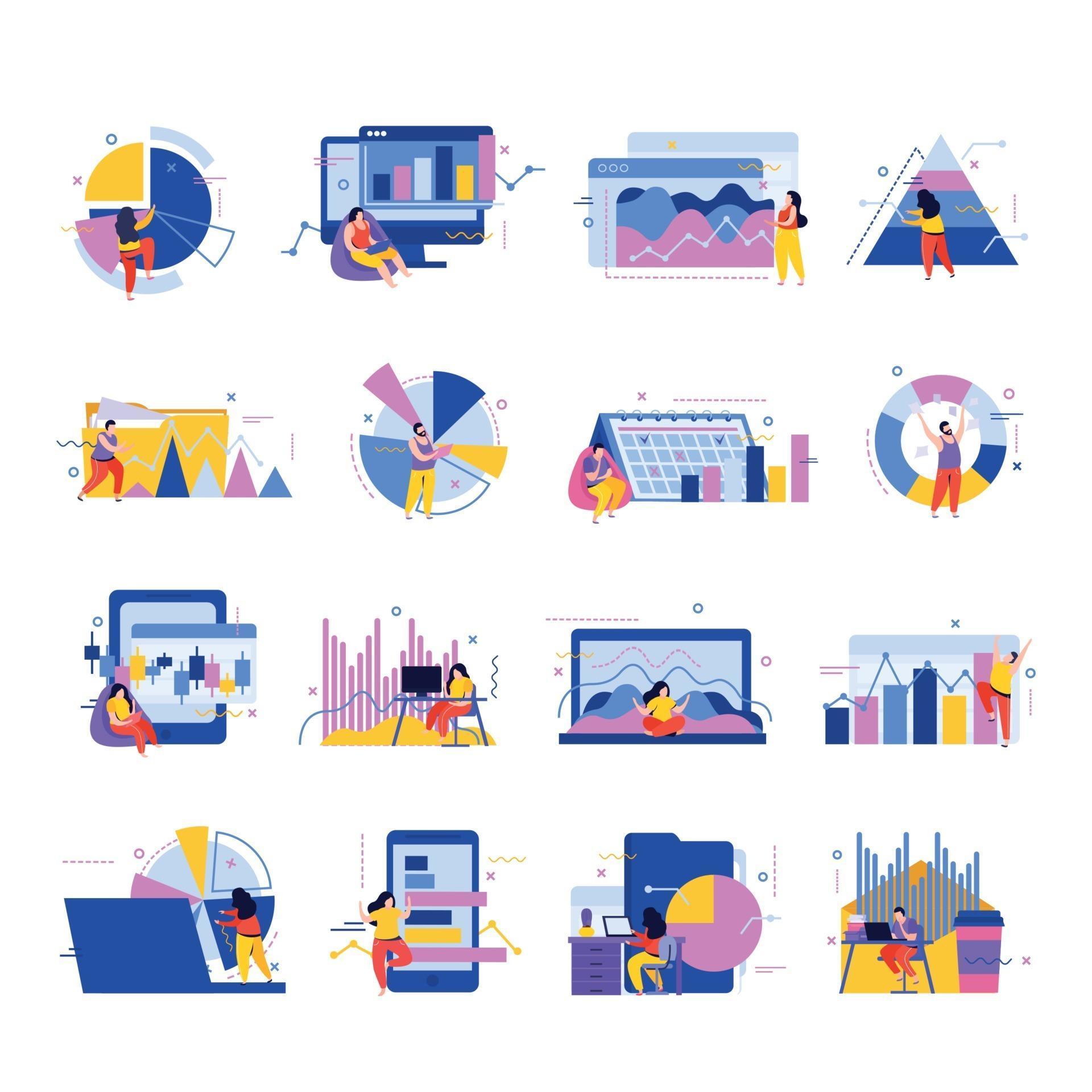 Data Analysis Icons Collection 3422586 Vector Art at Vecteezy