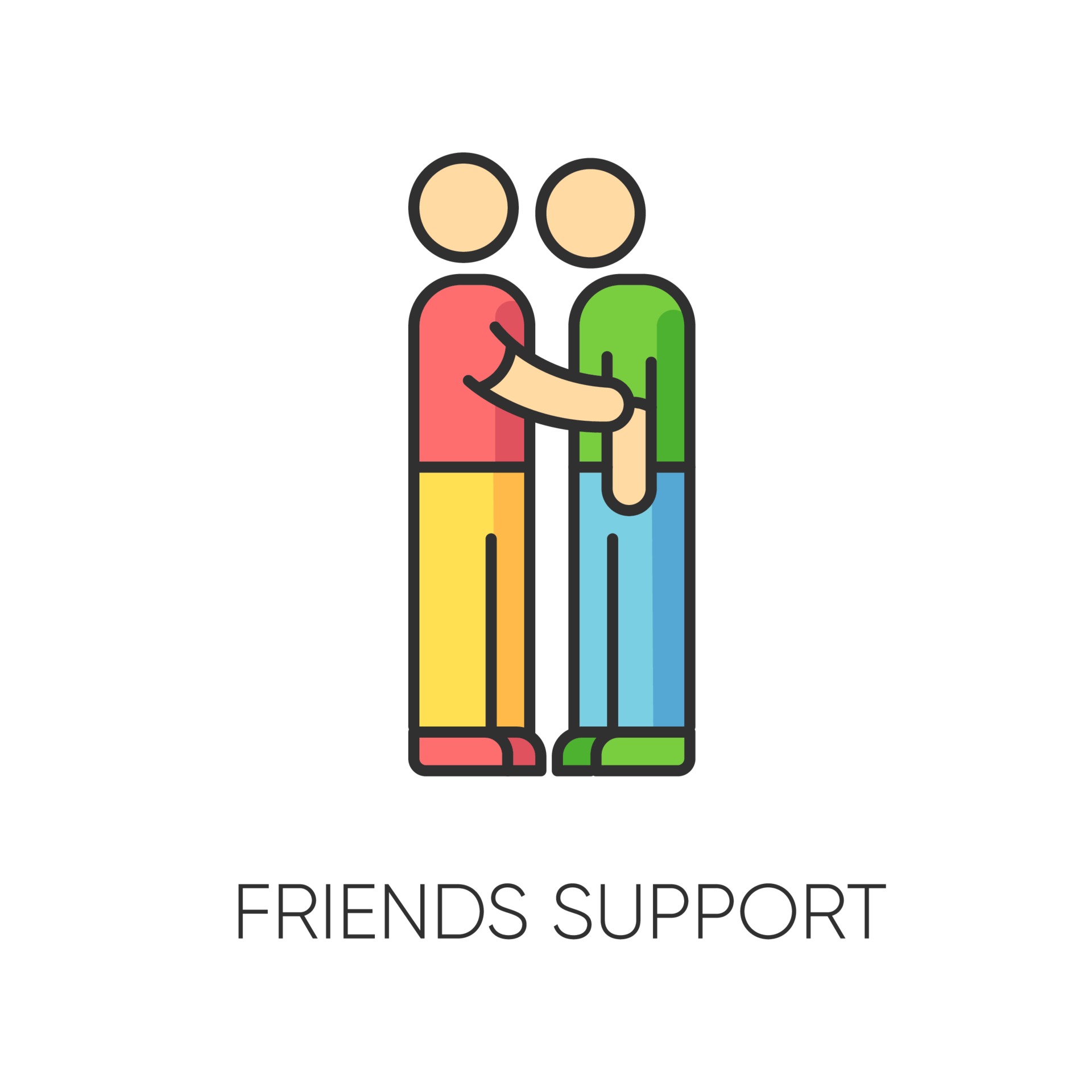 Friends support RGB color icon 3427853 Vector Art at Vecteezy Friends support RGB color icon 3427853 Vector Art at Vecteezy