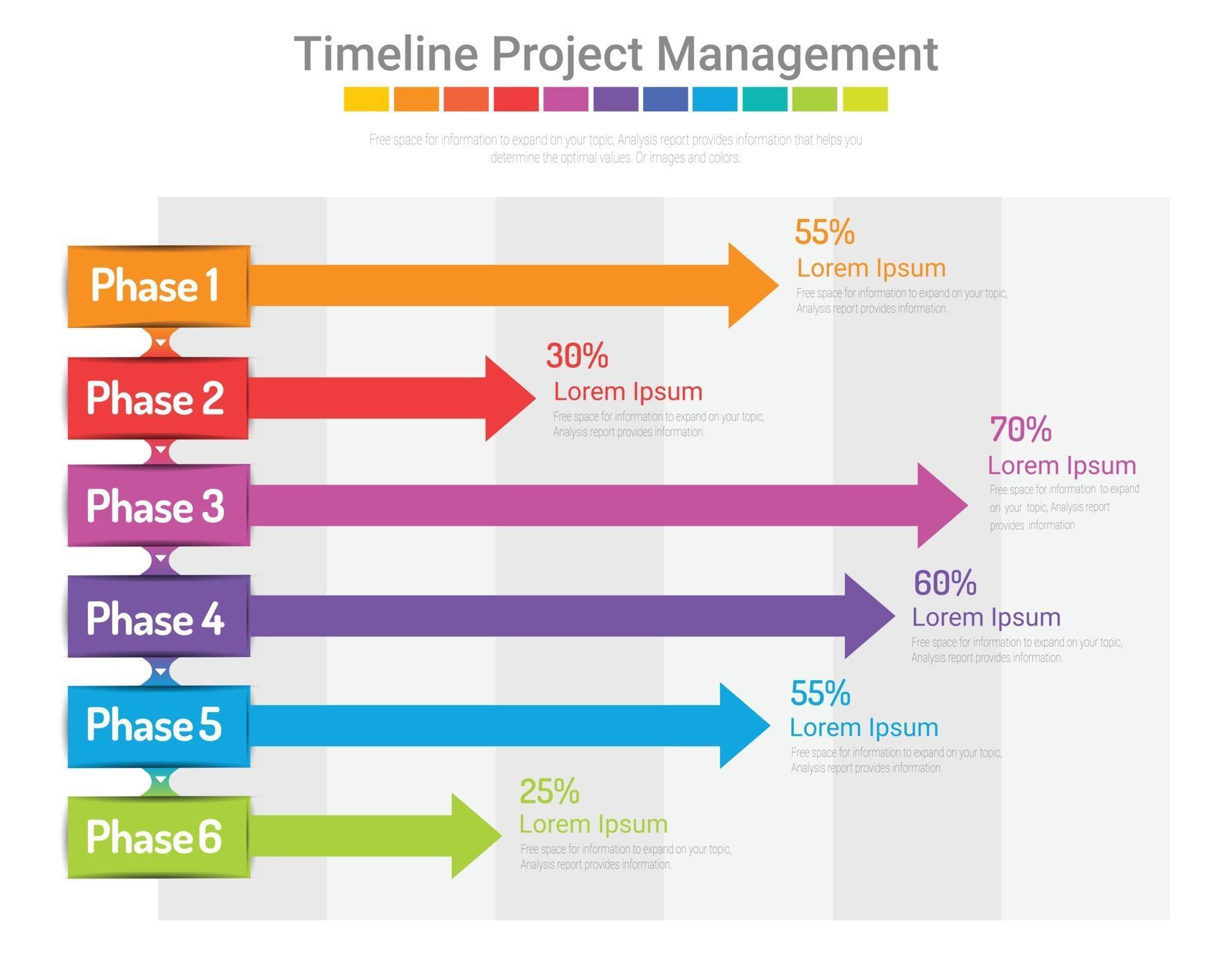 Business project time plan template with 6 options 3429193 Vector Art ...