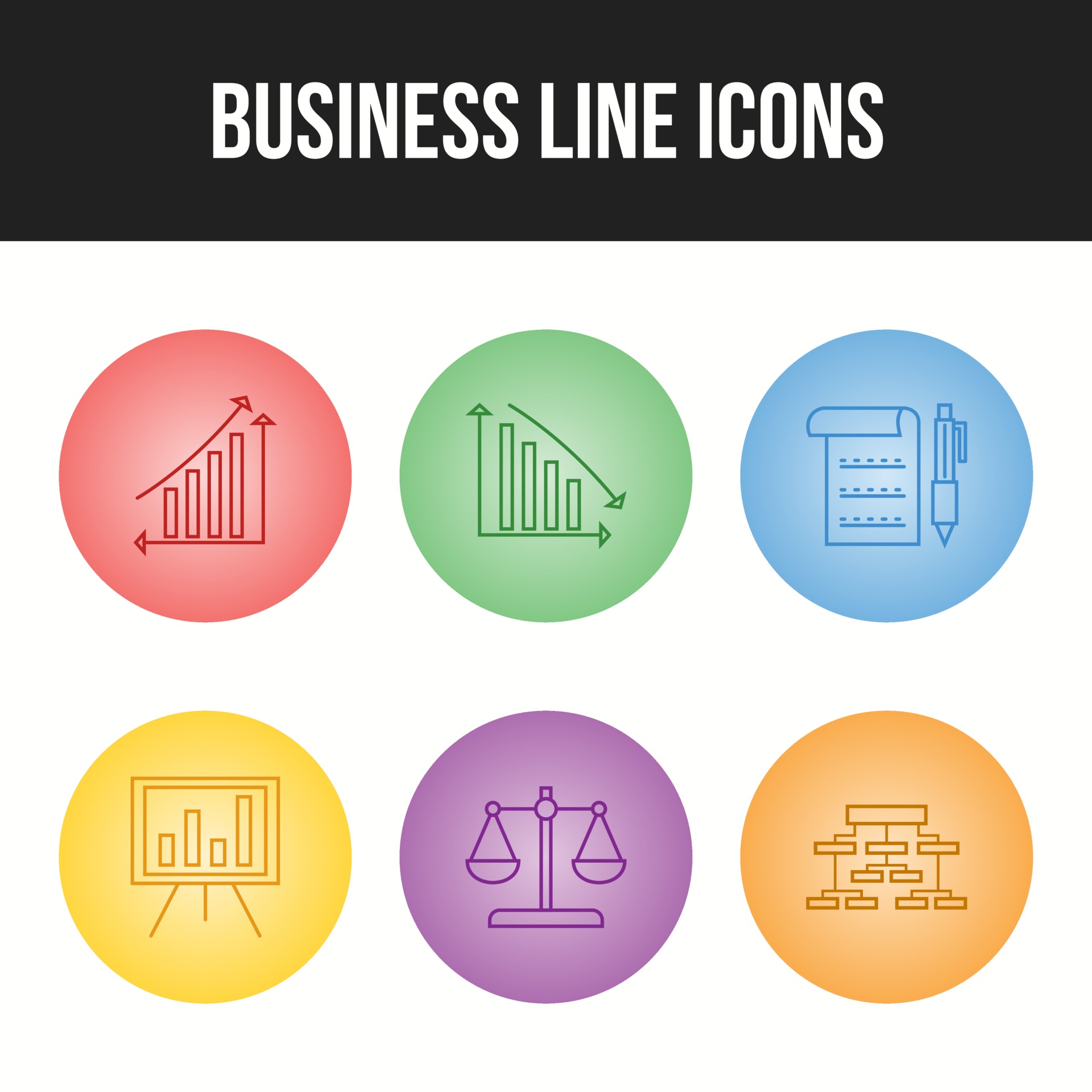 Beautiful 6 icons pack of business vector icons 3429870 Vector Art at ...