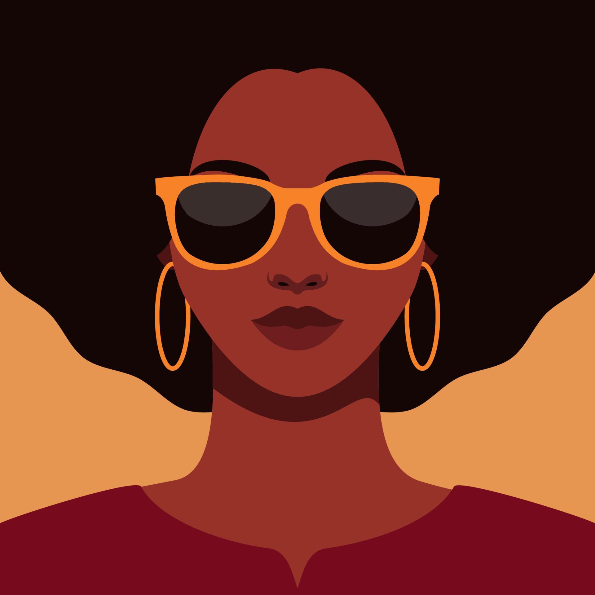 Portrait Of African American Woman In Sunglasses 3436209 Vector Art At