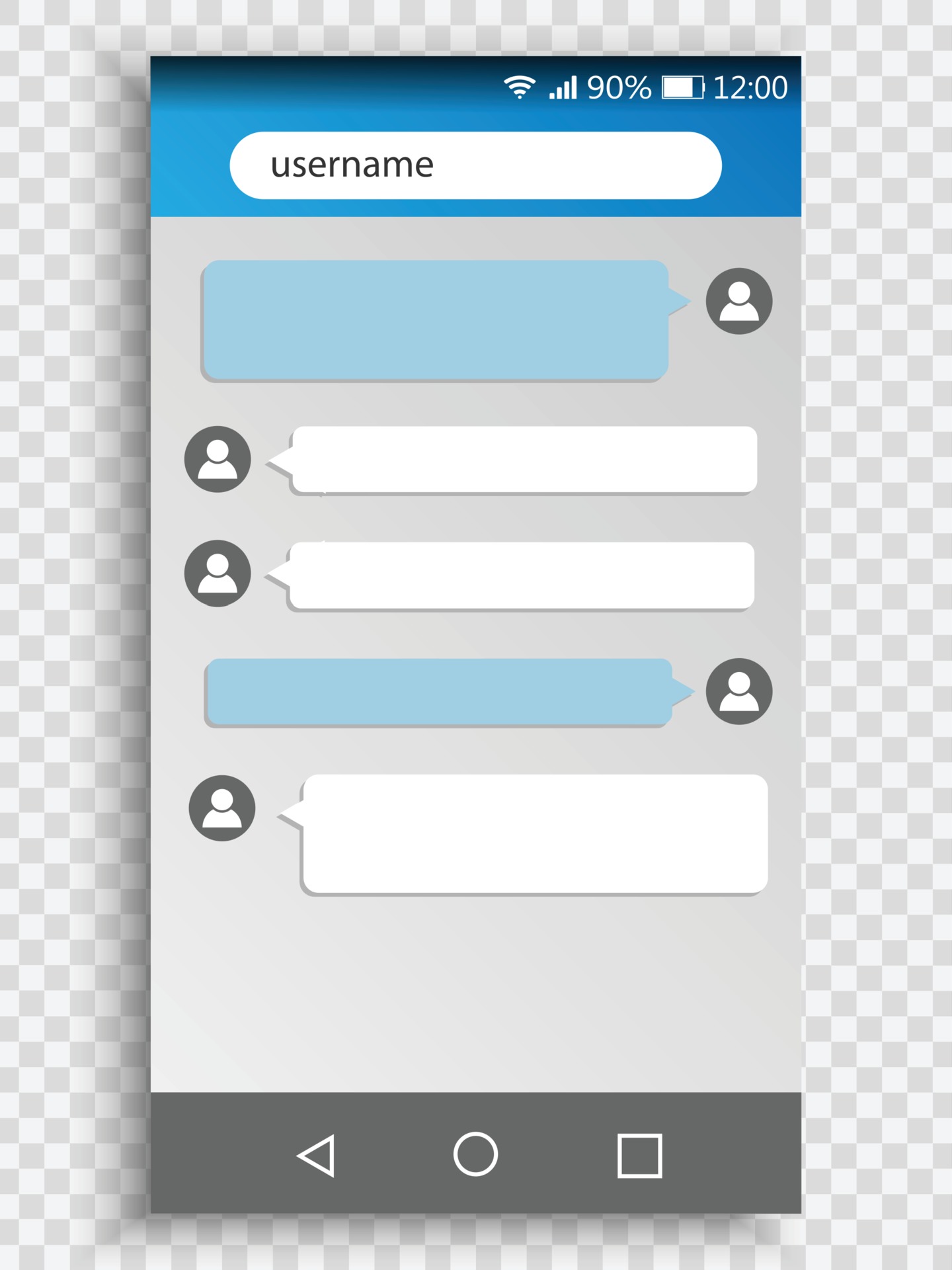 phone chat interface. Sms messages. Screen of smartphone. 3440703 ...