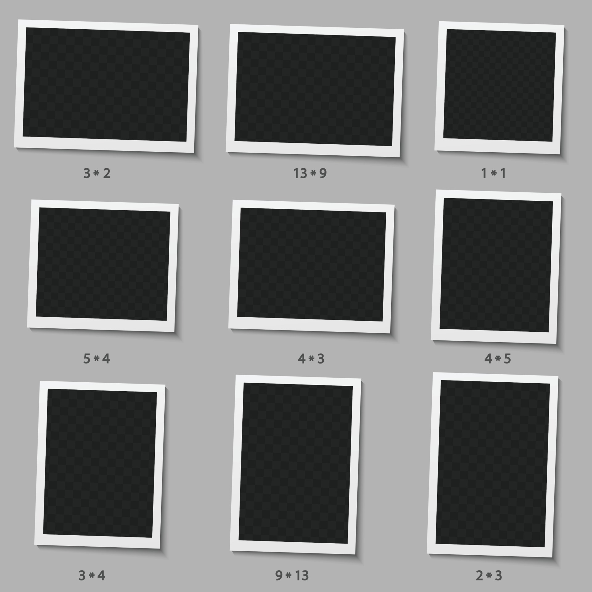 Set of realistic blank instant photo frame Template for your design ... Set of realistic blank instant photo frame Template for your design ...