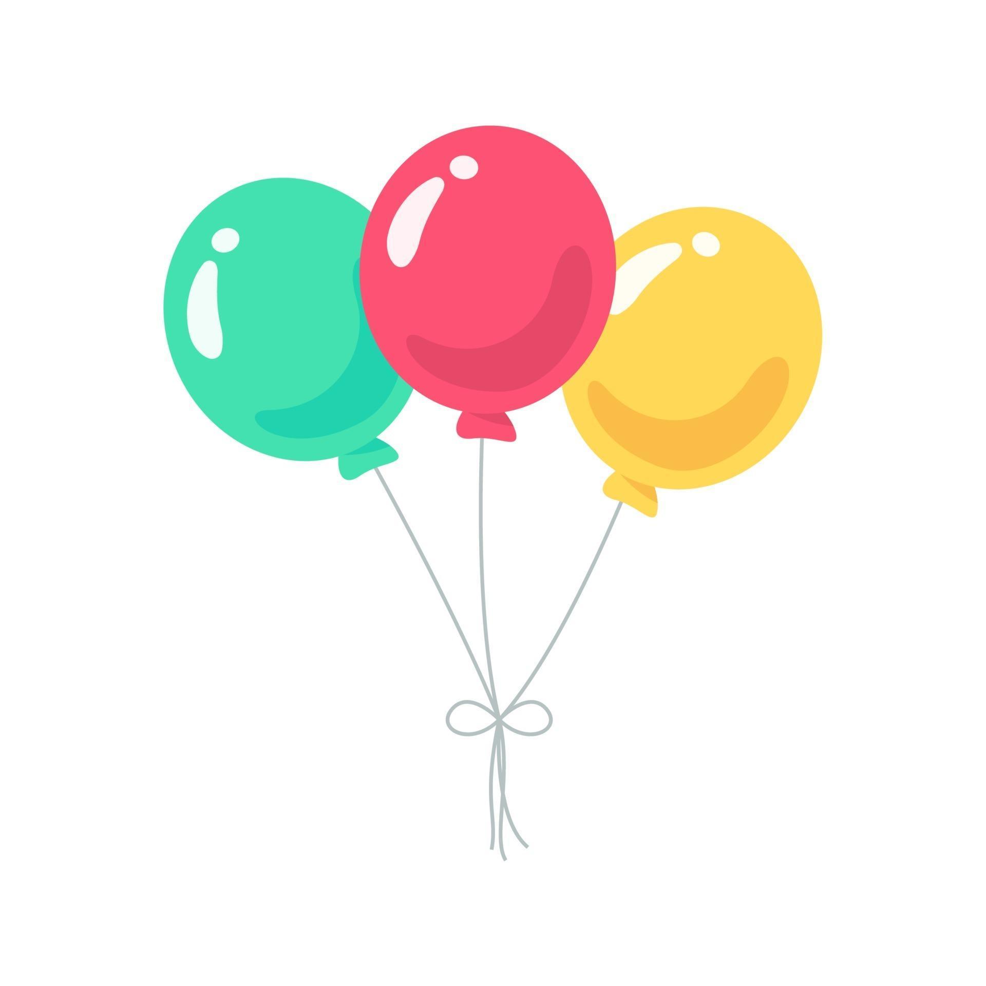 Balloon Vector Colorful Balloons Tied With String For Birthday Party