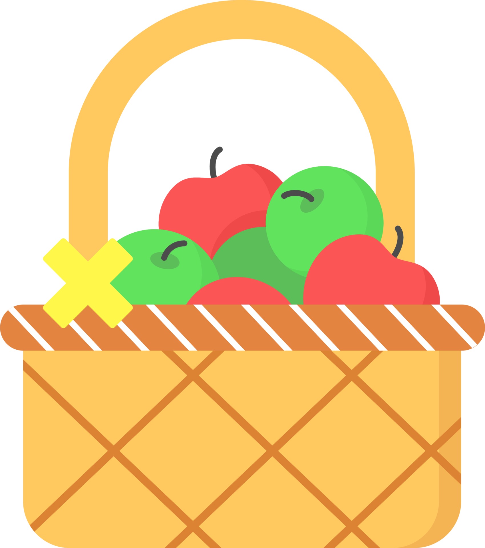 Apple Basket Flat Illustration for Autumn Theme 3447436 Vector Art at ...