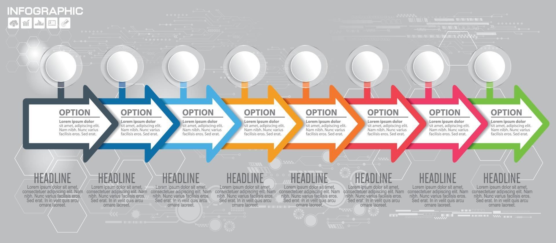 Timeline template with arrows, flowchart, workflow or process 3449897 ...