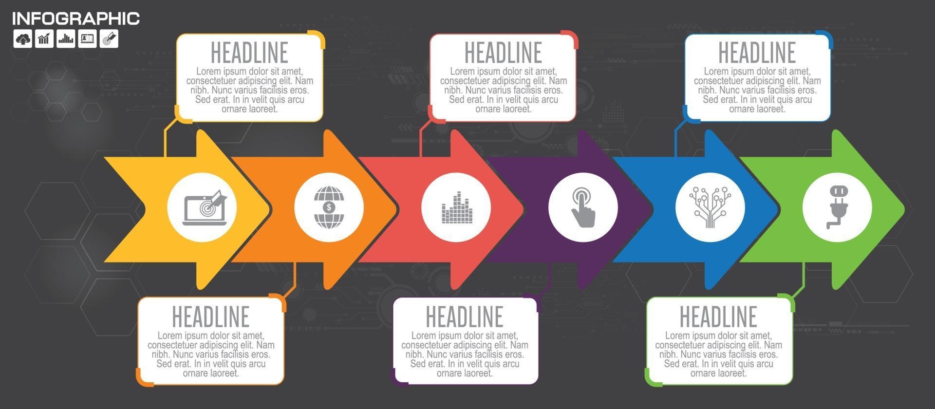 Timeline template with arrows, flowchart, workflow or process 3449908 ...