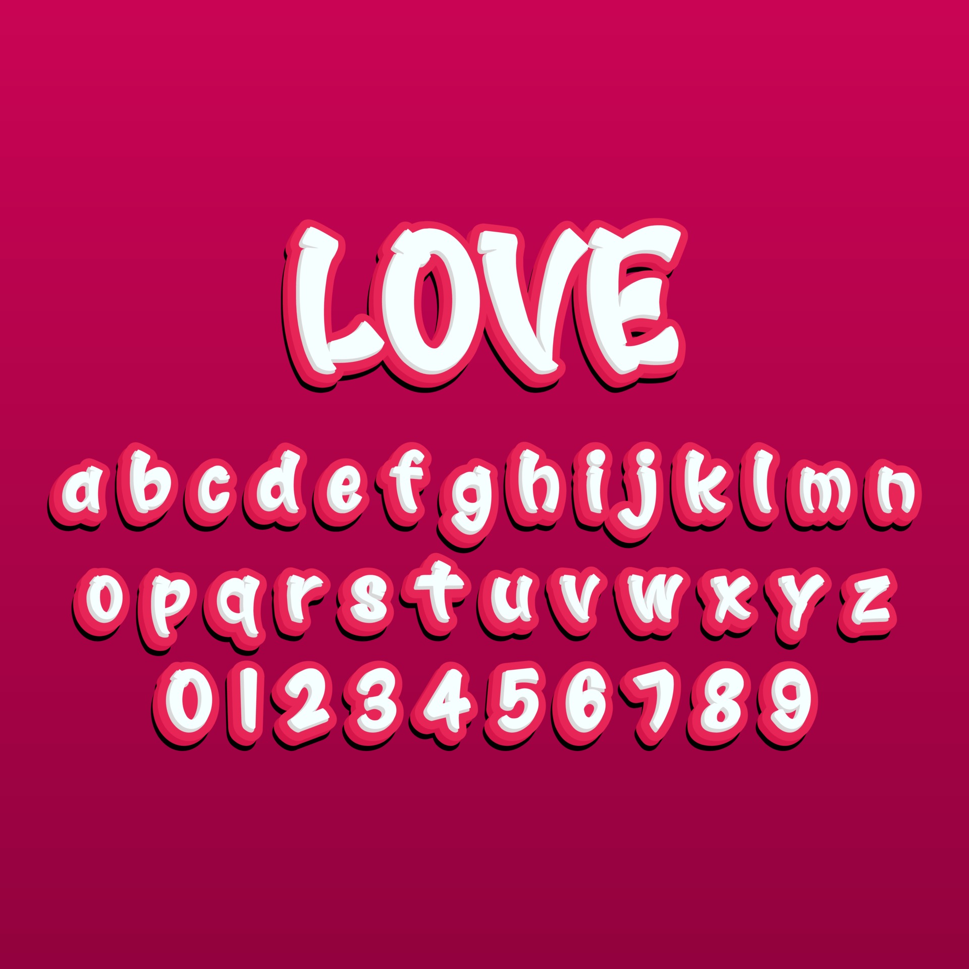 love font alphabet 3449957 Vector Art at Vecteezy