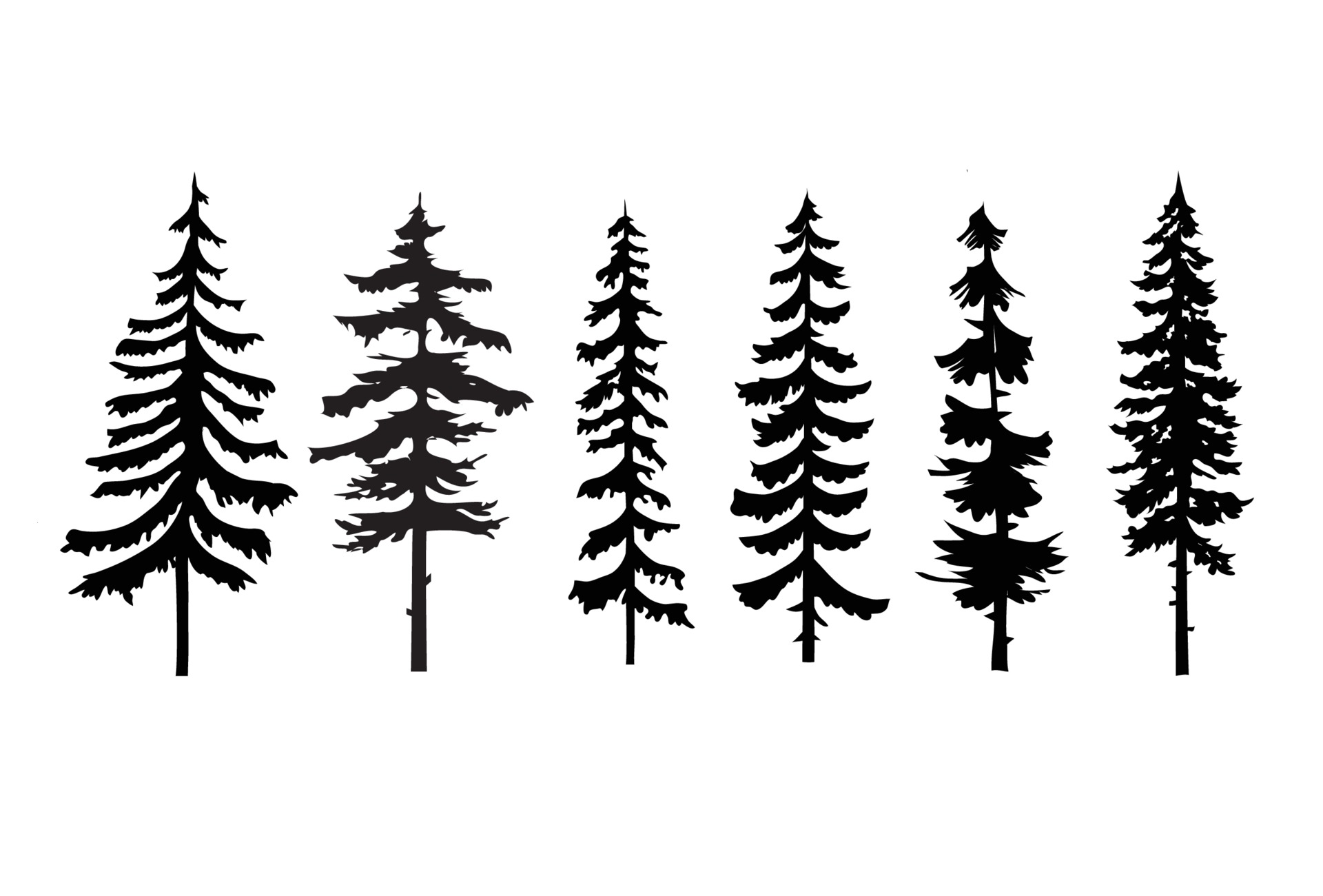 Collection of pine trees vector 3452130 Vector Art at Vecteezy