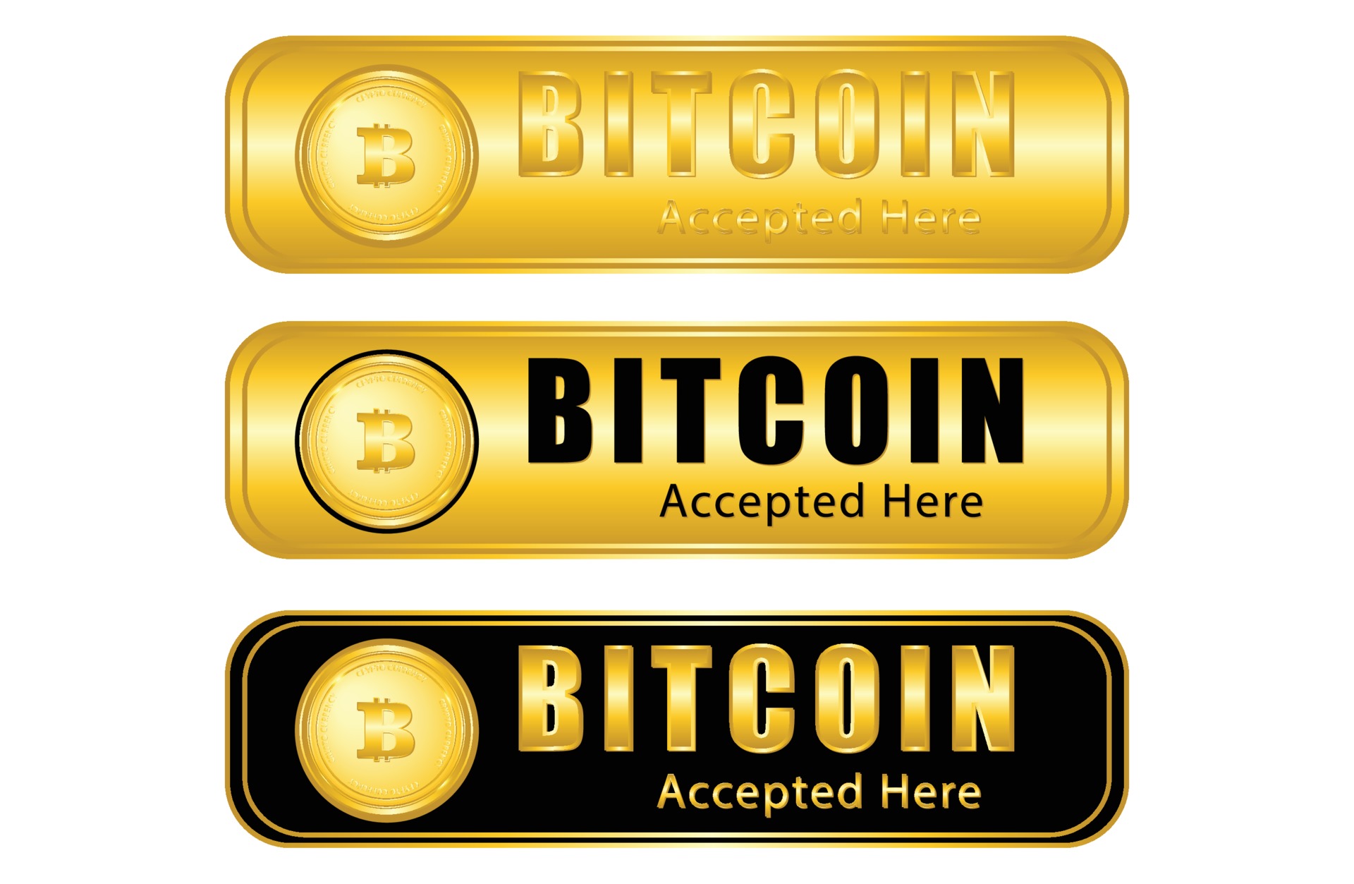 Bitcoin Button Crypto Currency Icon With Golden Colour 3452930 Vector