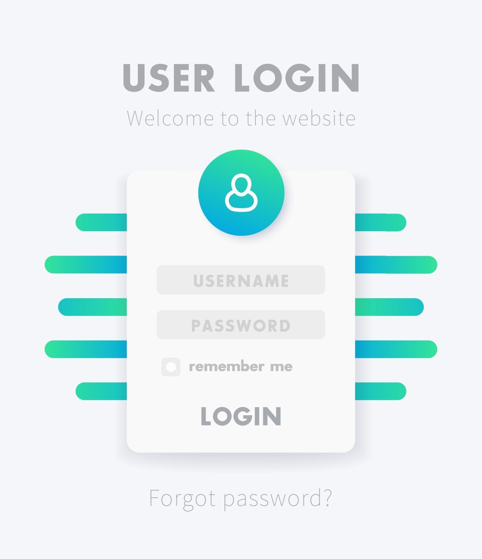 User Login window design, page vector template 3463068 Vector Art at ...