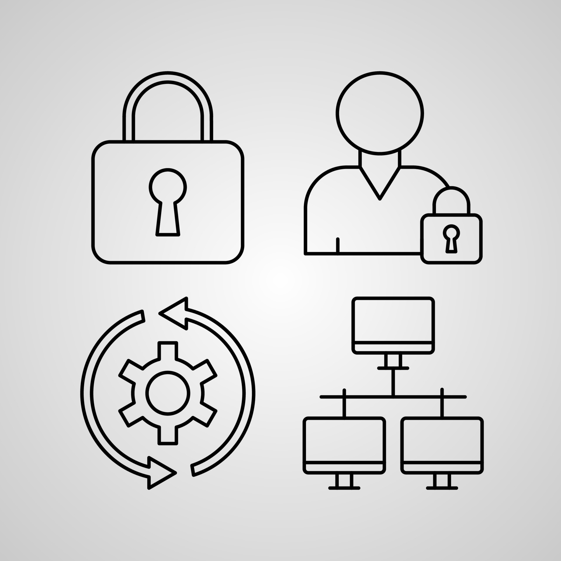 Computer Line Icon Set Collection of in Trendy Outline Style 3465761 ...