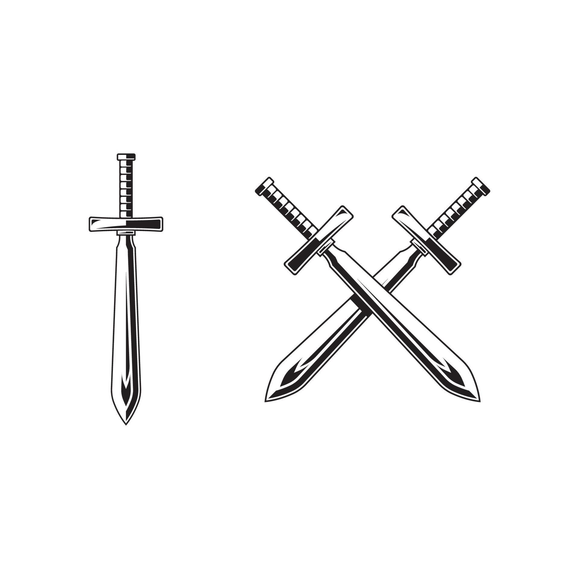 knight swords isolated on white background 3466205 Vector Art at Vecteezy
