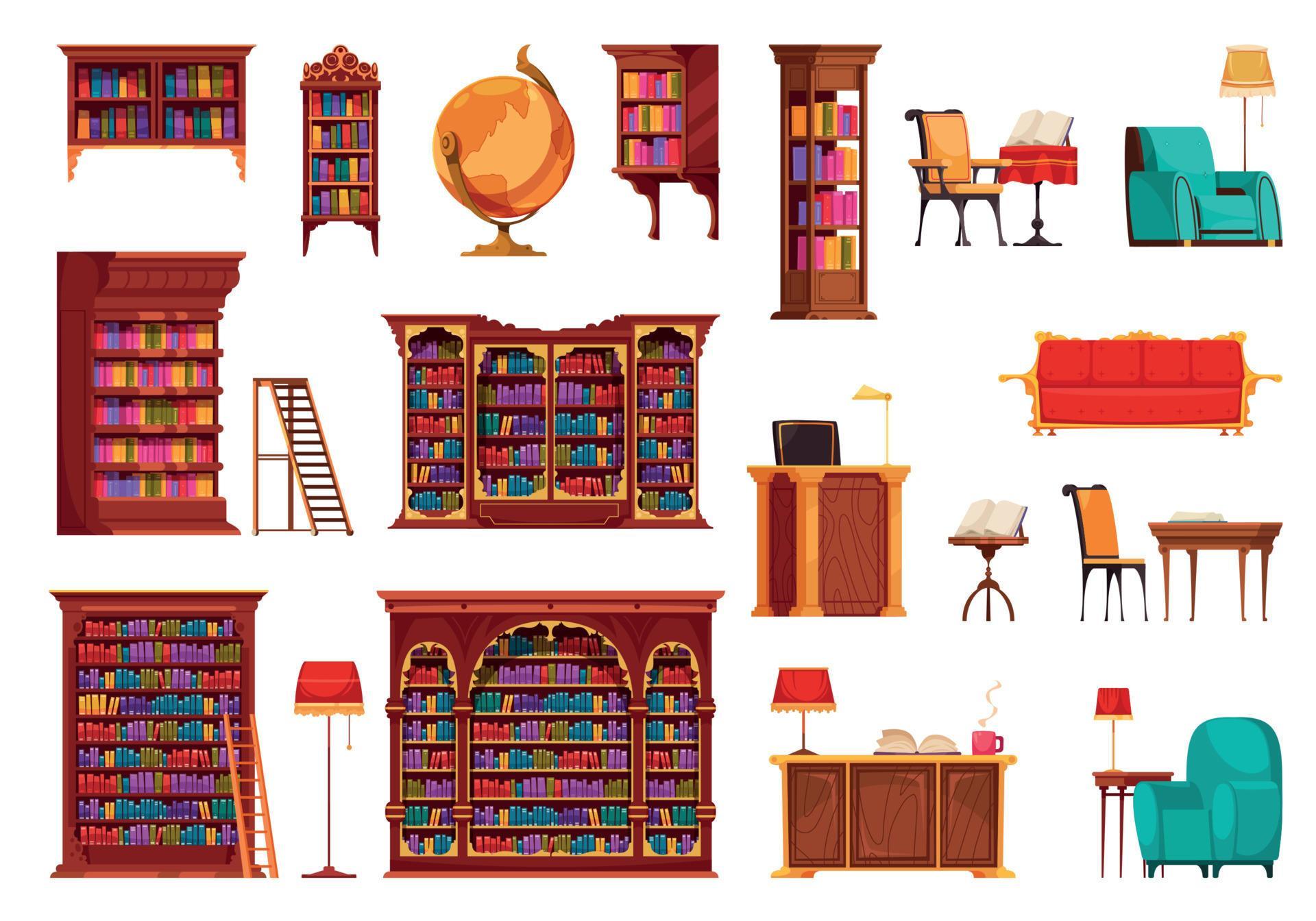 Vintage Library Icon Set 3468410 Vector Art at Vecteezy