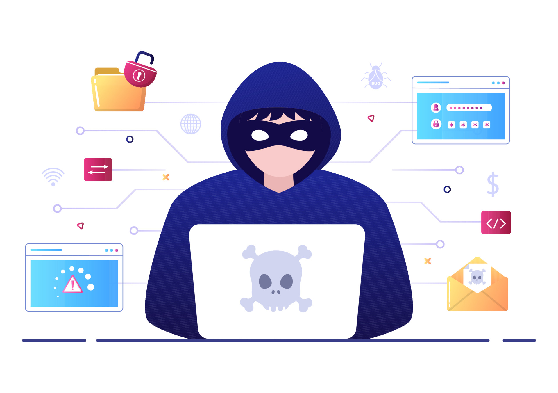 Hacker Vector Illustration 3471411 Vector Art At Vecteezy 4119