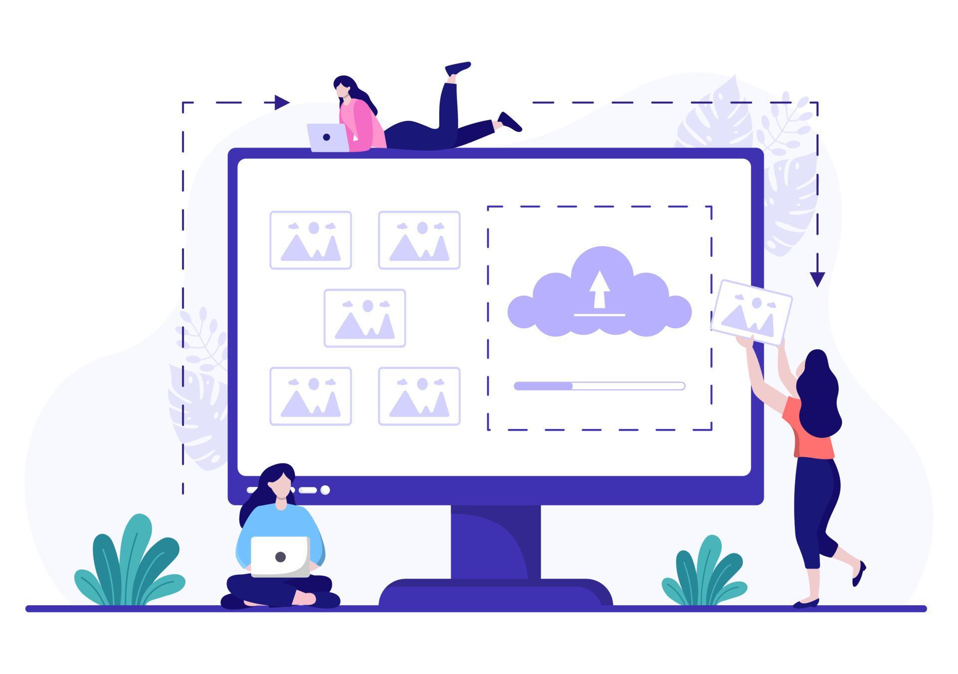 Upload Image Background of Online Devices Information and Data Vector ...