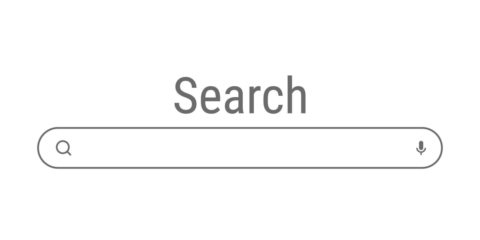 Web search bar. Browsing tab template with search icon and microphone ...