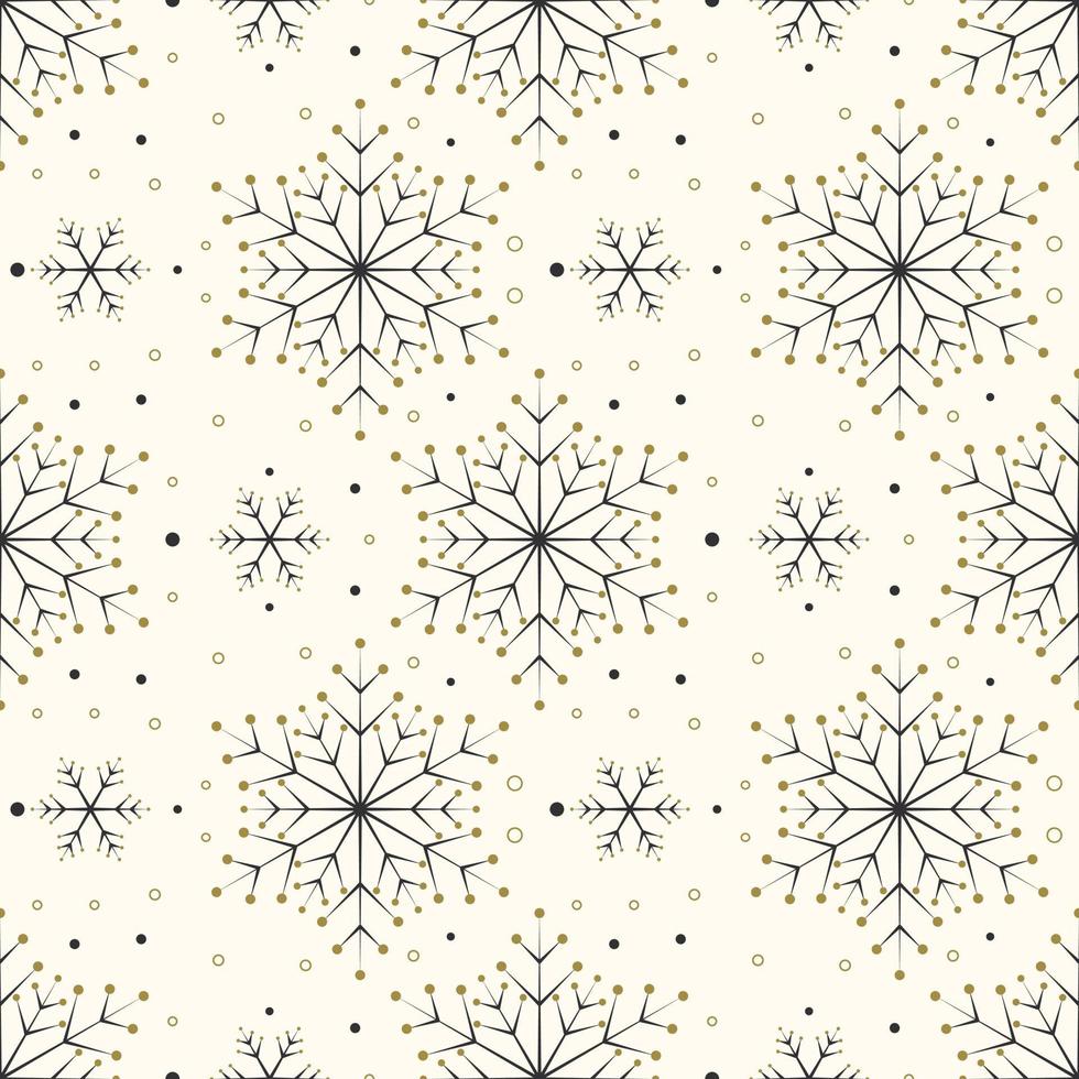 Seamless pattern with black and gold snowflakes 3478185 Vector Art at ...