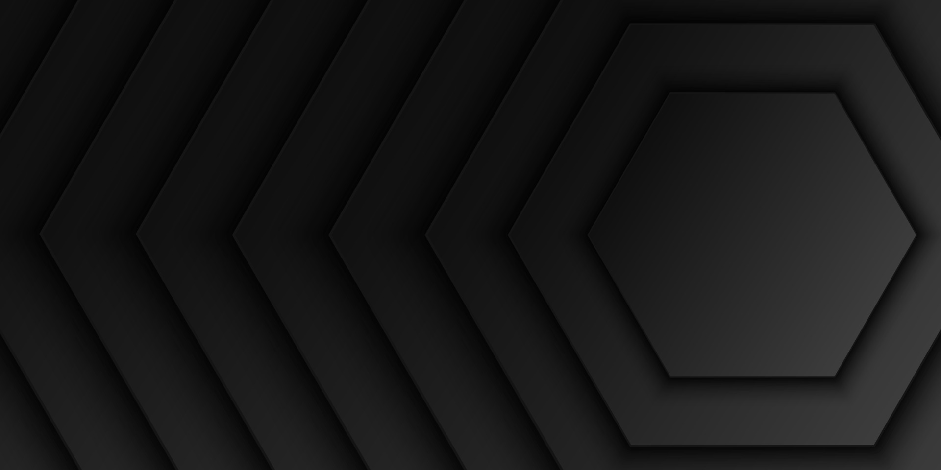 Abstract black hexagonal overlap layer background, hexagon shape pattern, dark minimal design ...