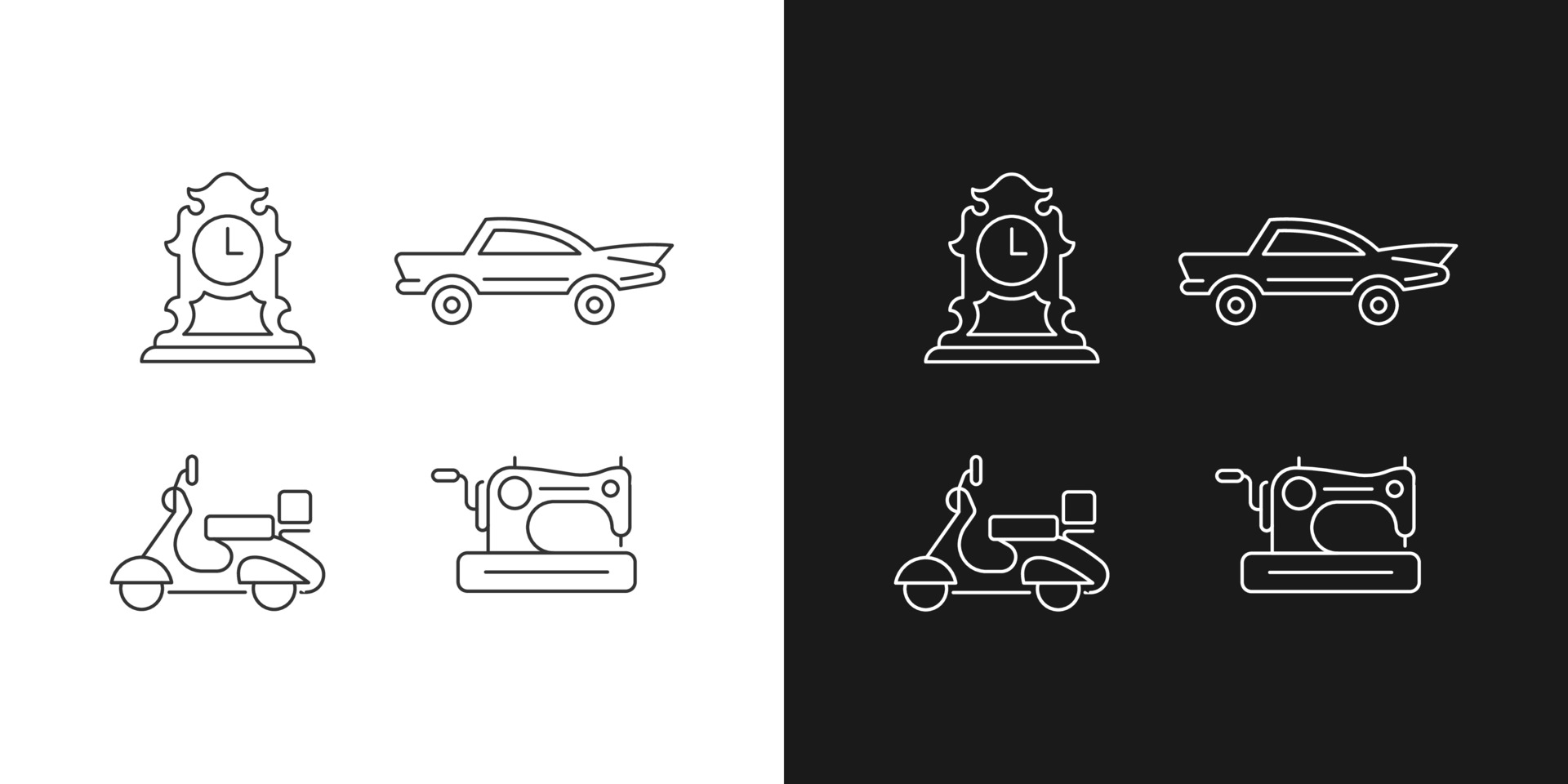 Retro Collectables Linear Icons Set For Dark And Light Mode 3485341 Vector Art At Vecteezy