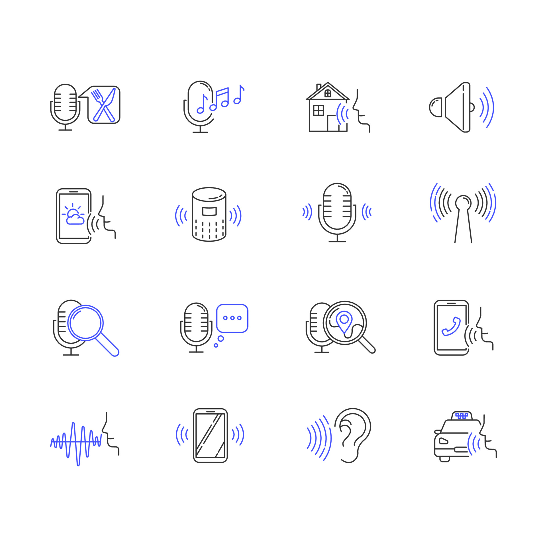 Voice control linear icons set 3485726 Vector Art at Vecteezy Voice control linear icons set 3485726 Vector Art at Vecteezy