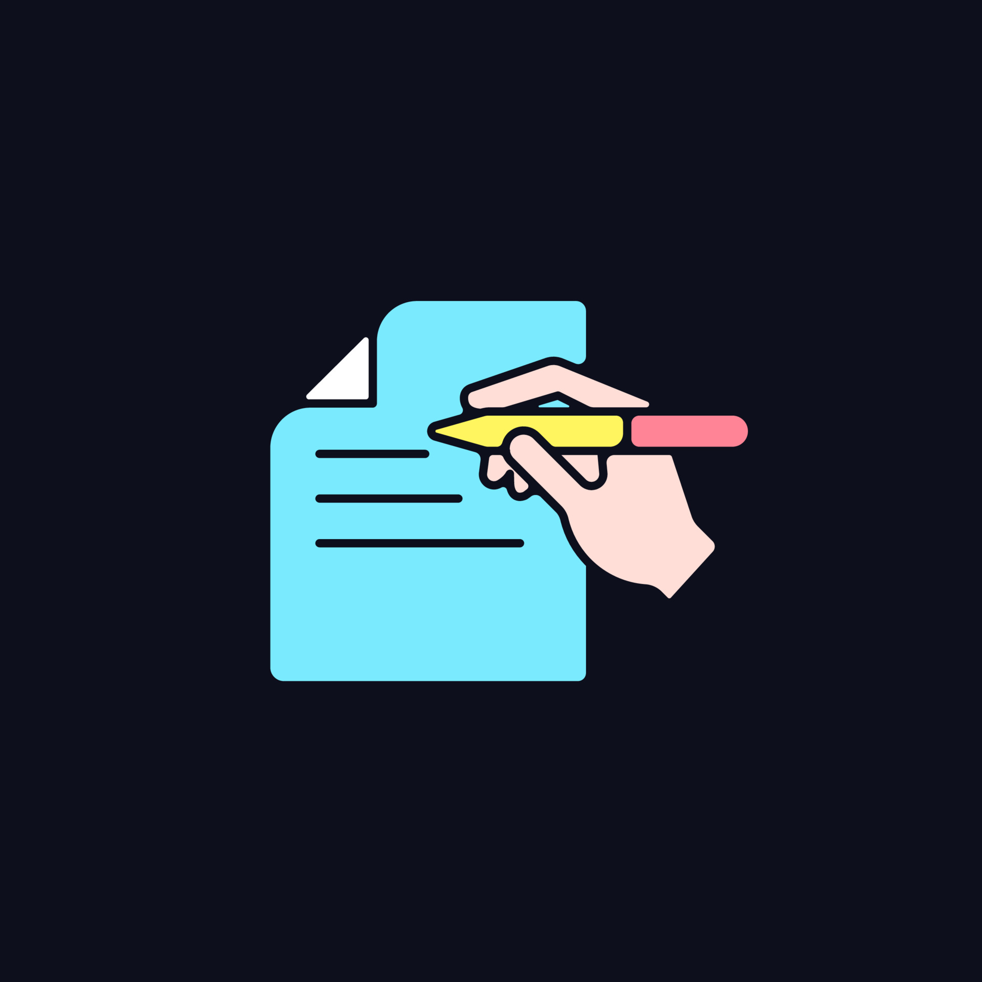 Written Communication Rgb Color Icon For Dark Theme 3485769 Vector Art At Vecteezy