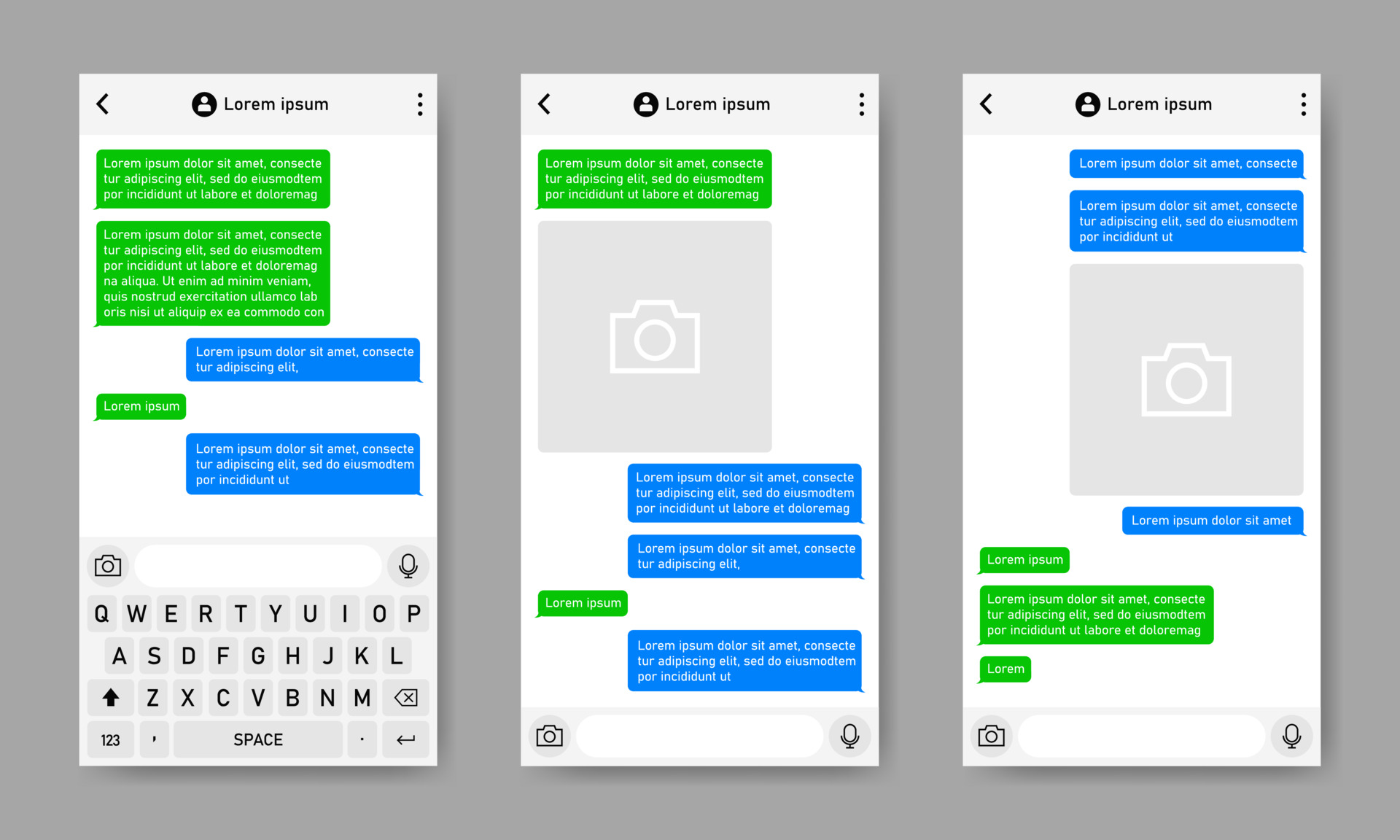 Vector illustration of messaging app user interface. Dialog ... Vector illustration of messaging app user interface. Dialog ...