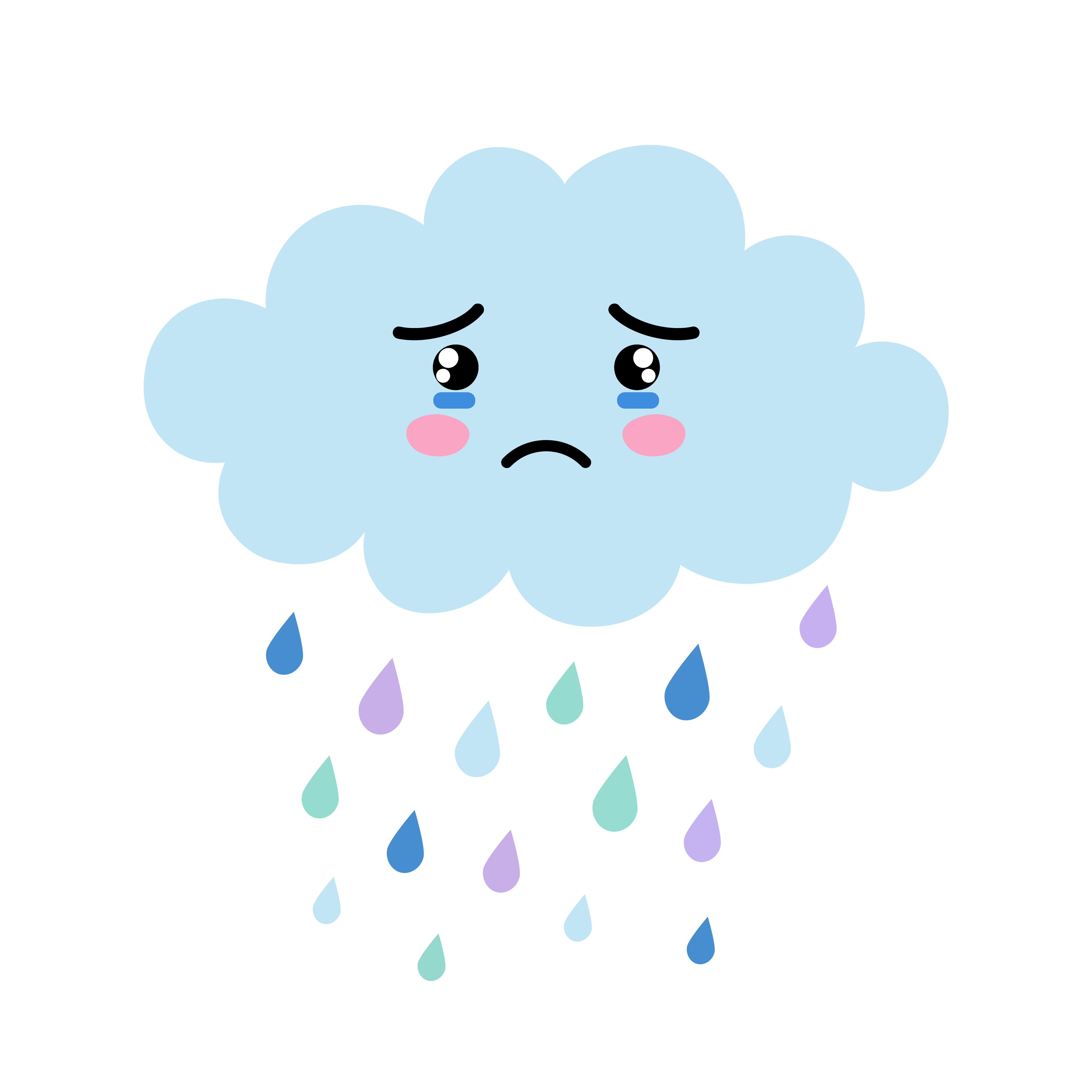 Cartoon Rain Cloud With Face