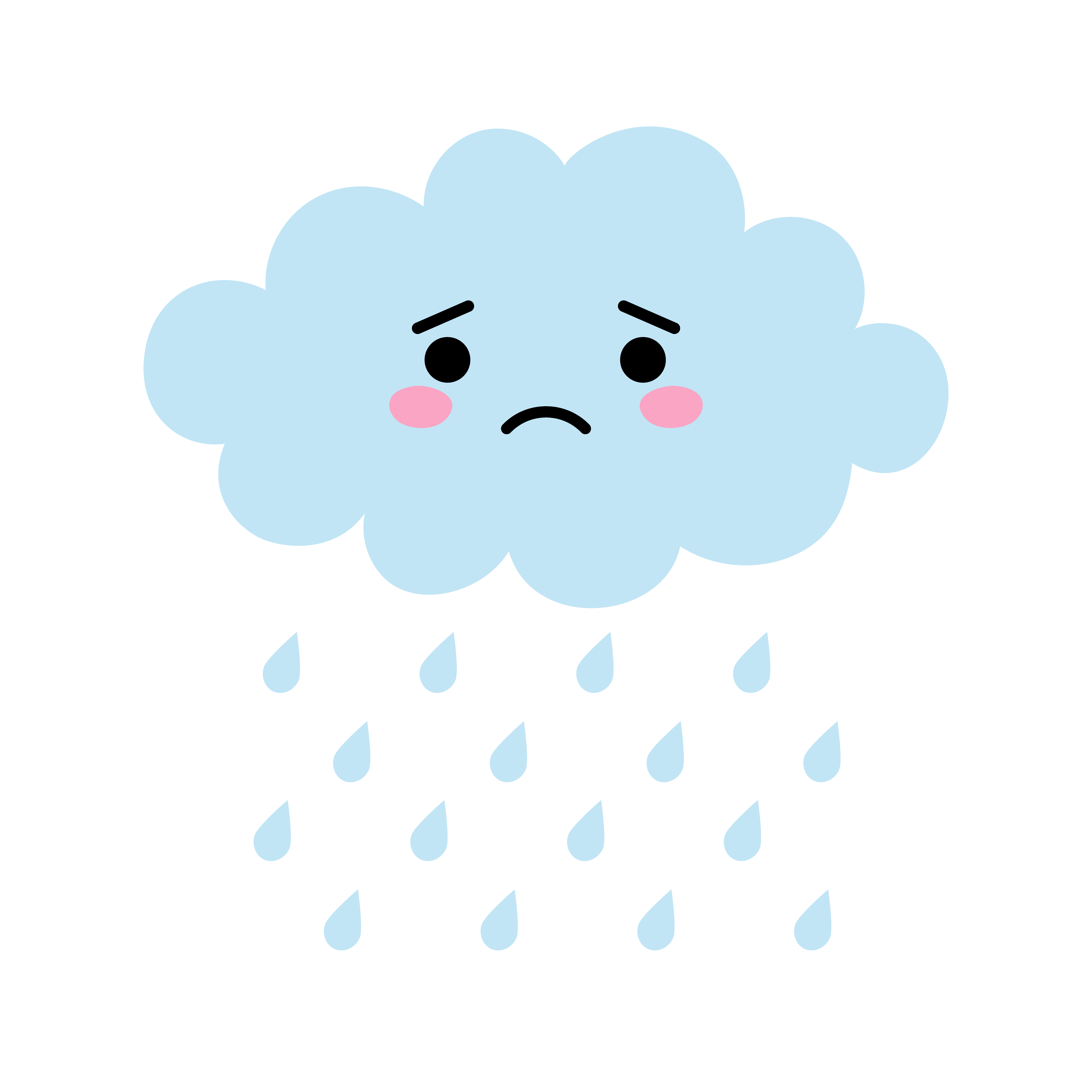 Cartoon Rain Cloud With Face