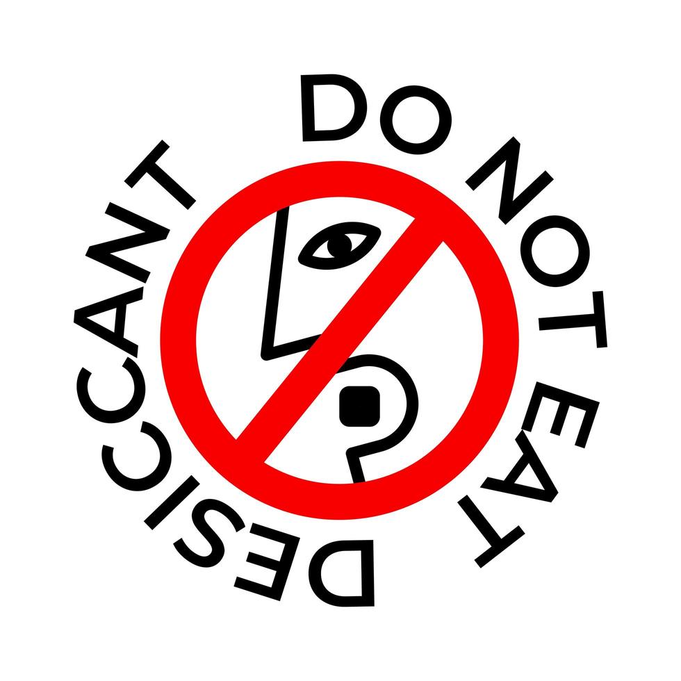 Do Not Eat Desiccant Icon Warning Eat Silica Forbidden Symbol 3497164