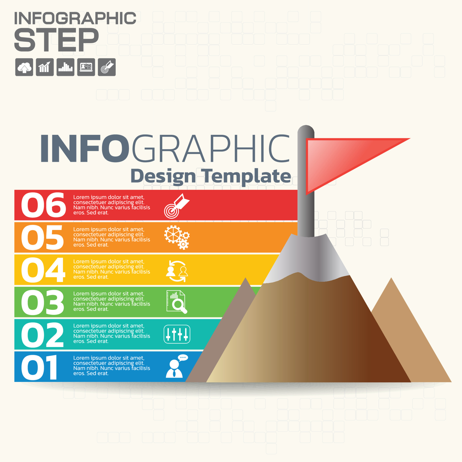 Infographics step by step. Pie chart, graph, diagram with 10 steps ...