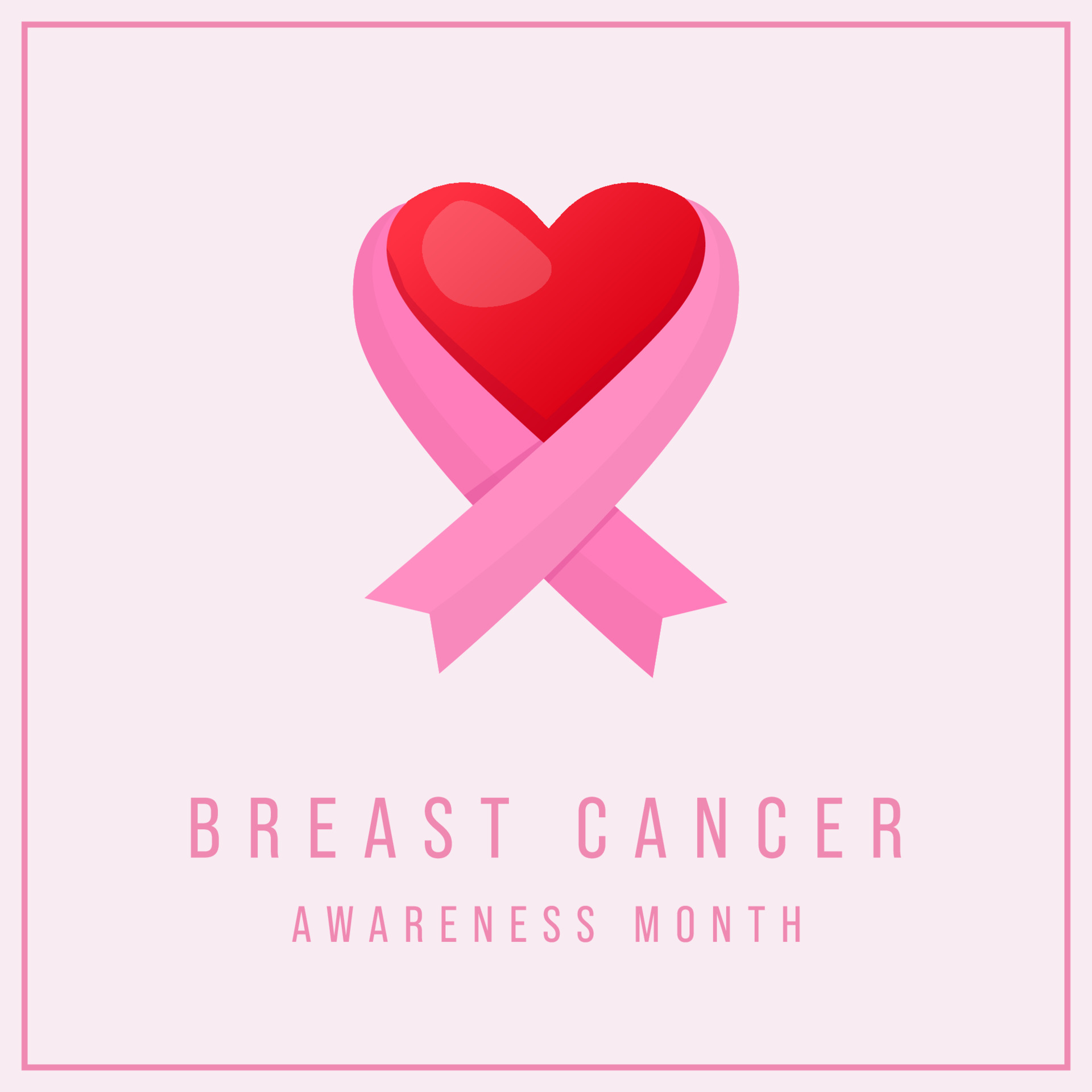 Flat Design Breast Cancer Awareness Poster Banner Vector Illustration