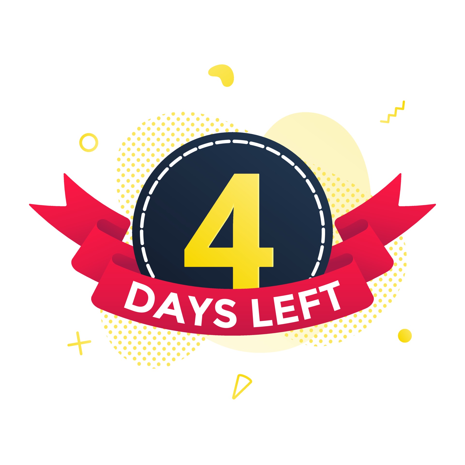 Four days left to go sale countdown ribbon badge icon sign 3502553 ... Four days left to go sale countdown ribbon badge icon sign 3502553 ...