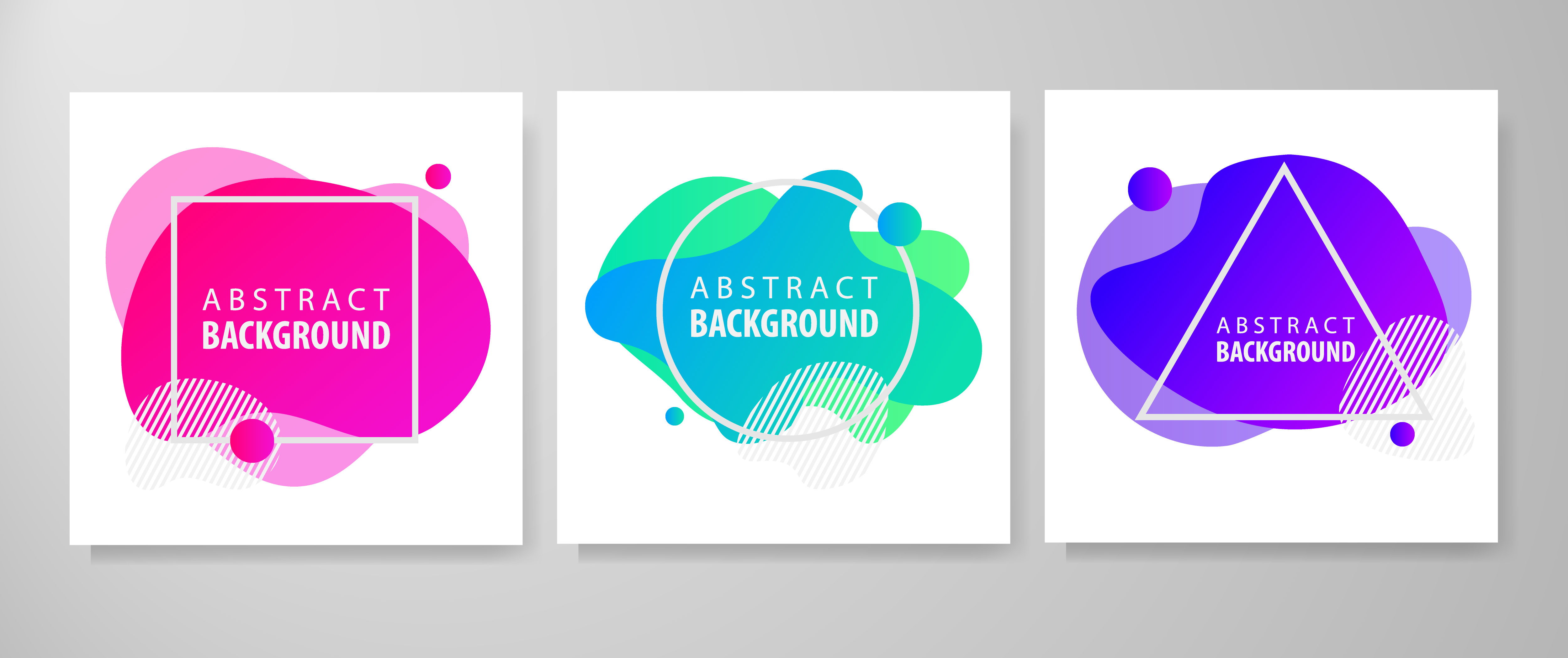 Set Of Abstract Modern Graphic Elements Dynamical Colored Forms And Line Gradient Abstract