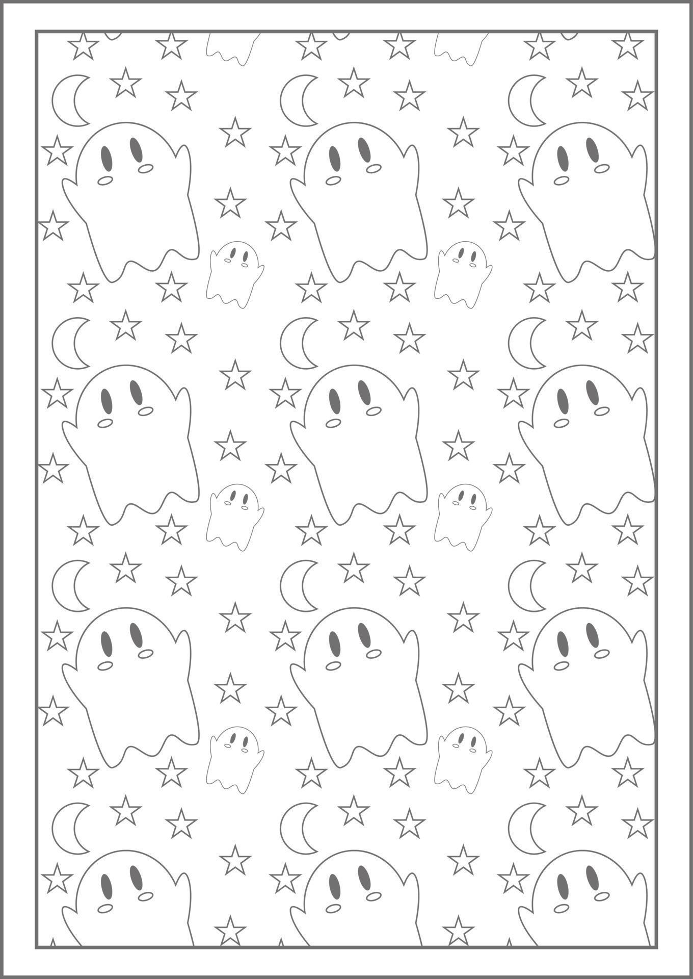 Printable Halloween Pages Coloring Pages Pattern 3504619 Vector Art at ...