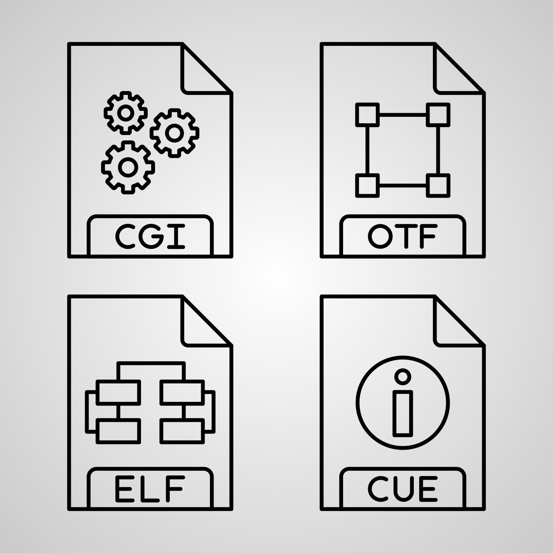 Set of File Format Icons Vector Illustration Isolated on White ...