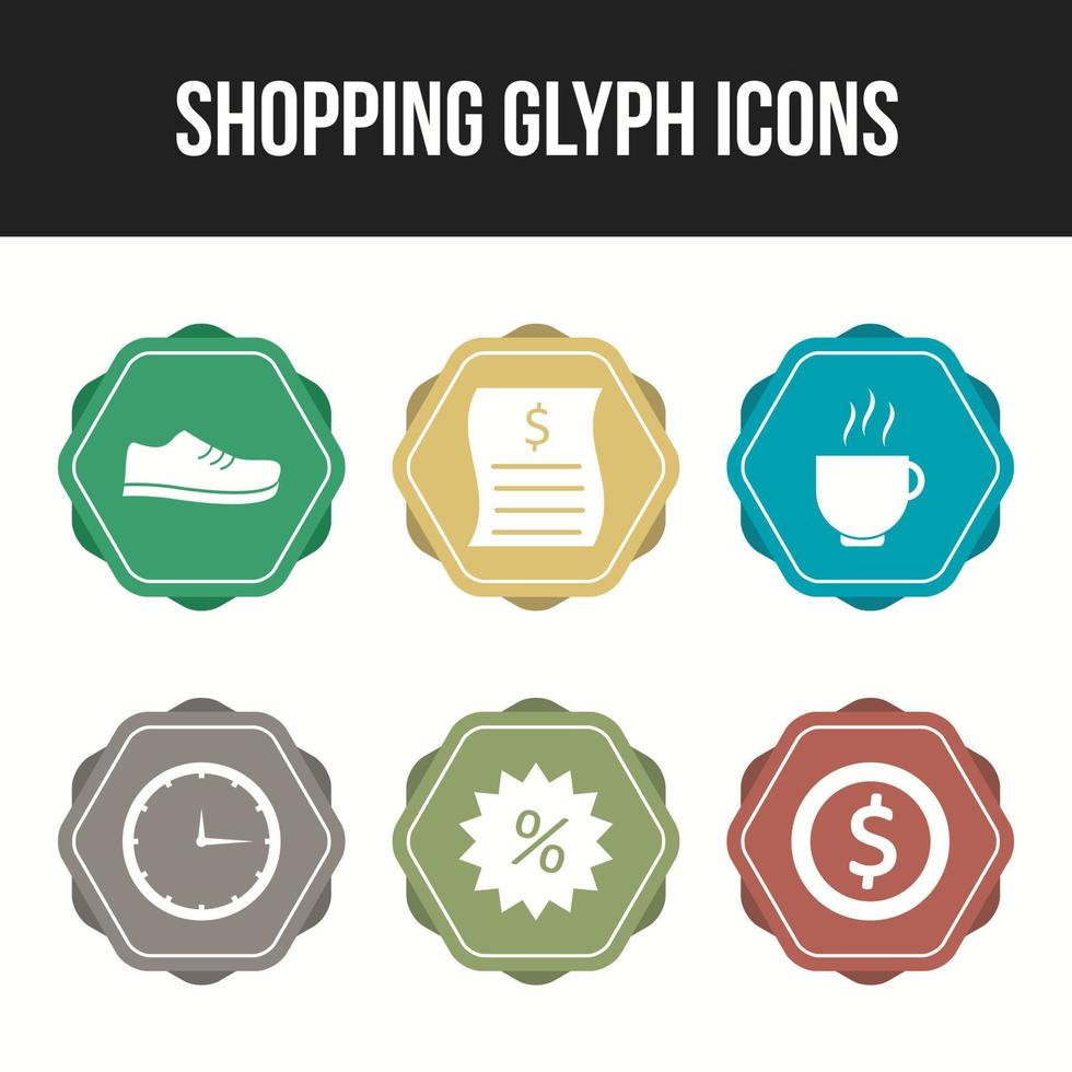 Beautiful six shopping and business glyph icon set 3508159 Vector Art ...