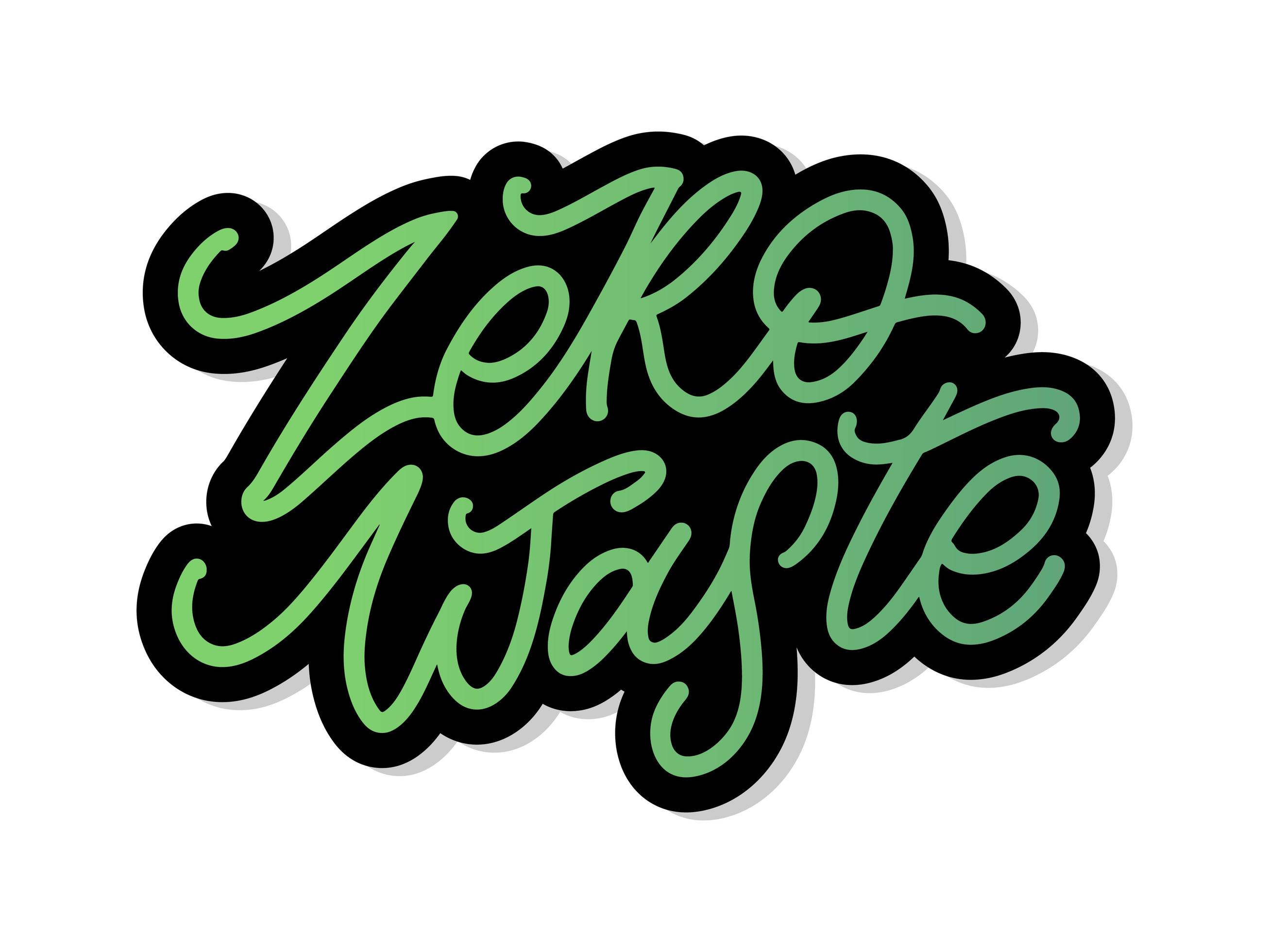Concept Zero Waste handwritten text title sign. Vector illustration ... Concept Zero Waste handwritten text title sign. Vector illustration ...