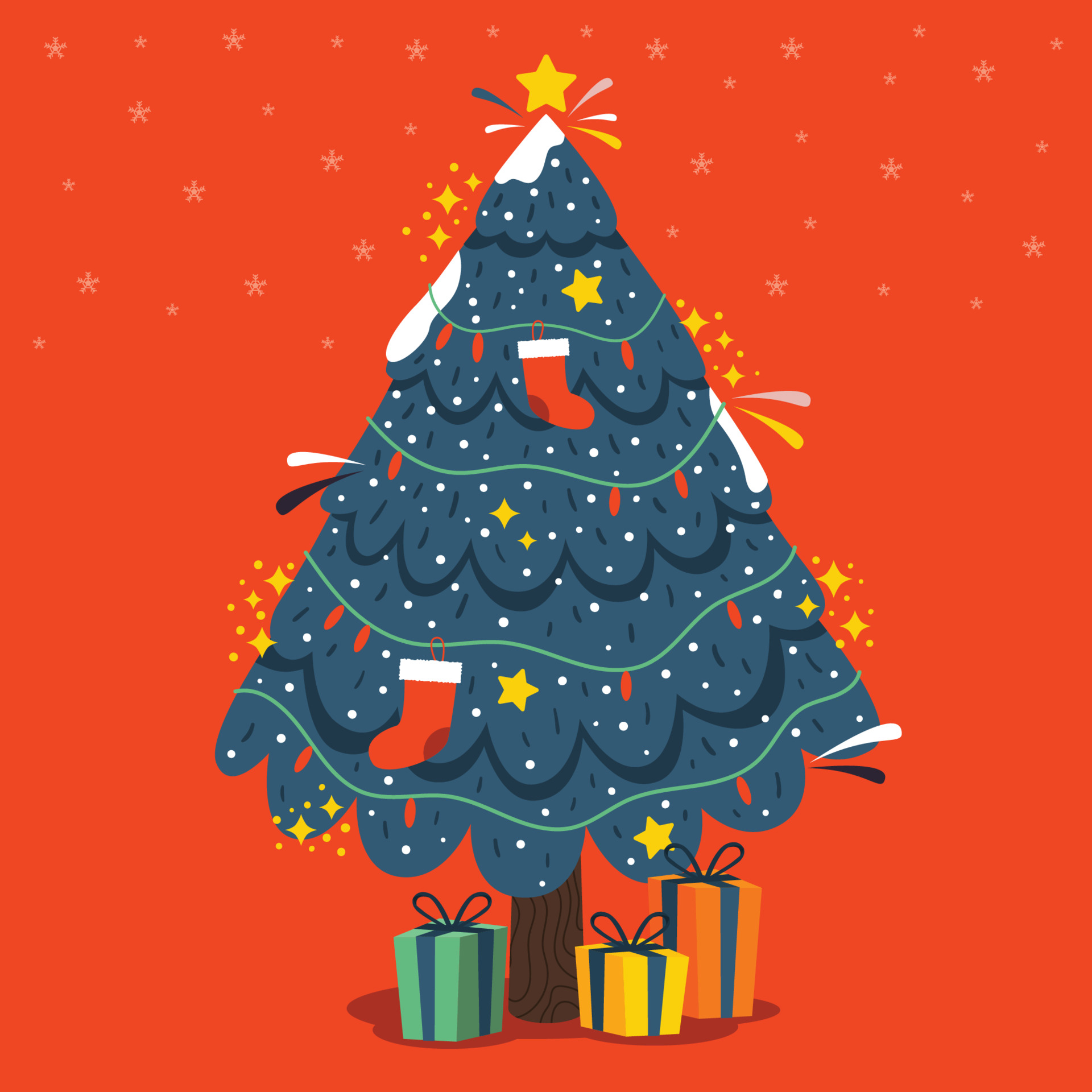 Christmas Tree Art Vector Art, Icons, and Graphics for Free Download