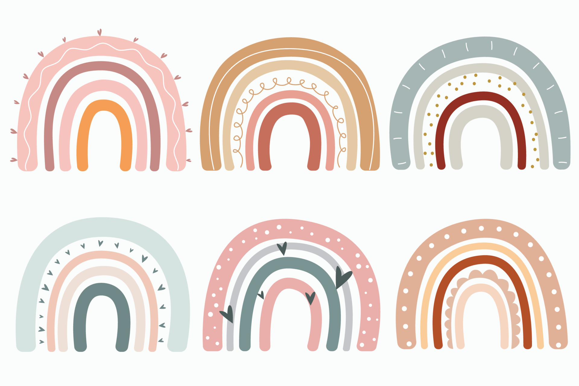 Cute Pastel Color Rainbows Set 3527215 Vector Art at Vecteezy Cute Pastel Color Rainbows Set 3527215 Vector Art at Vecteezy